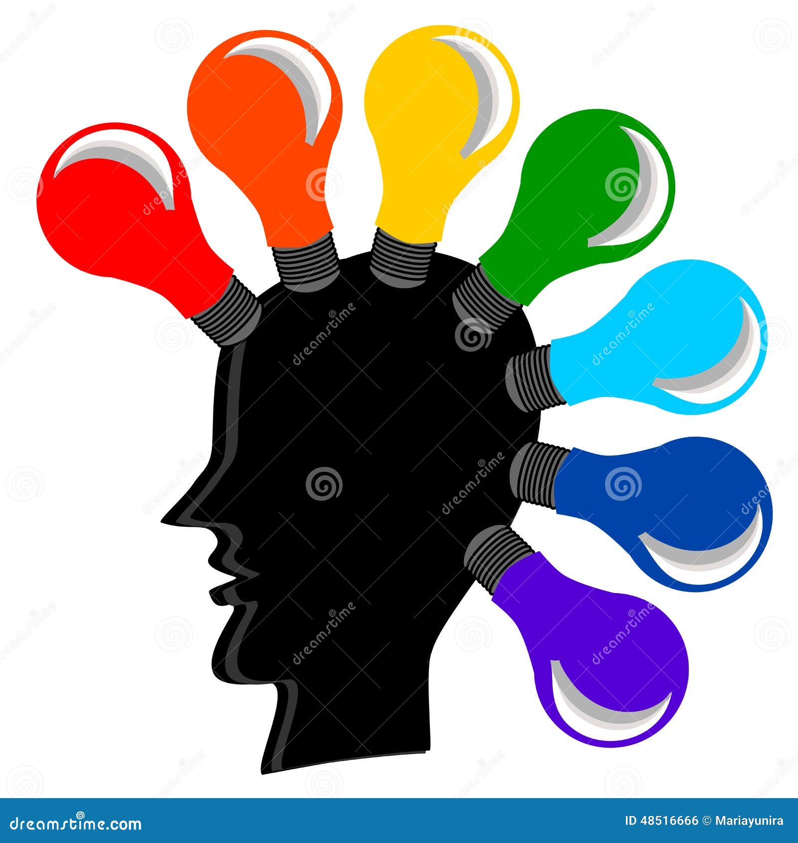 Bulb Icon in Rainbow Colors Stock Vector - Illustration of icon ...