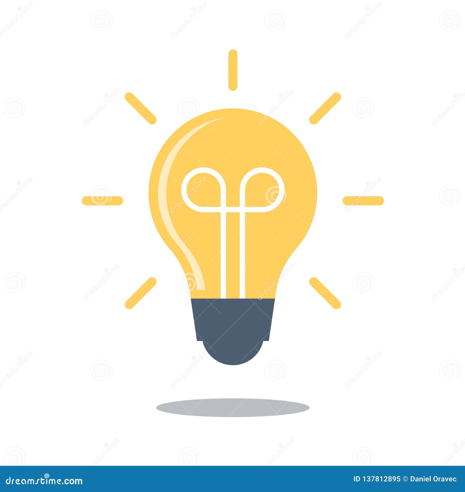 Bulb Icon. Vector Flat Design Lightbulb Symbol Stock Vector ...