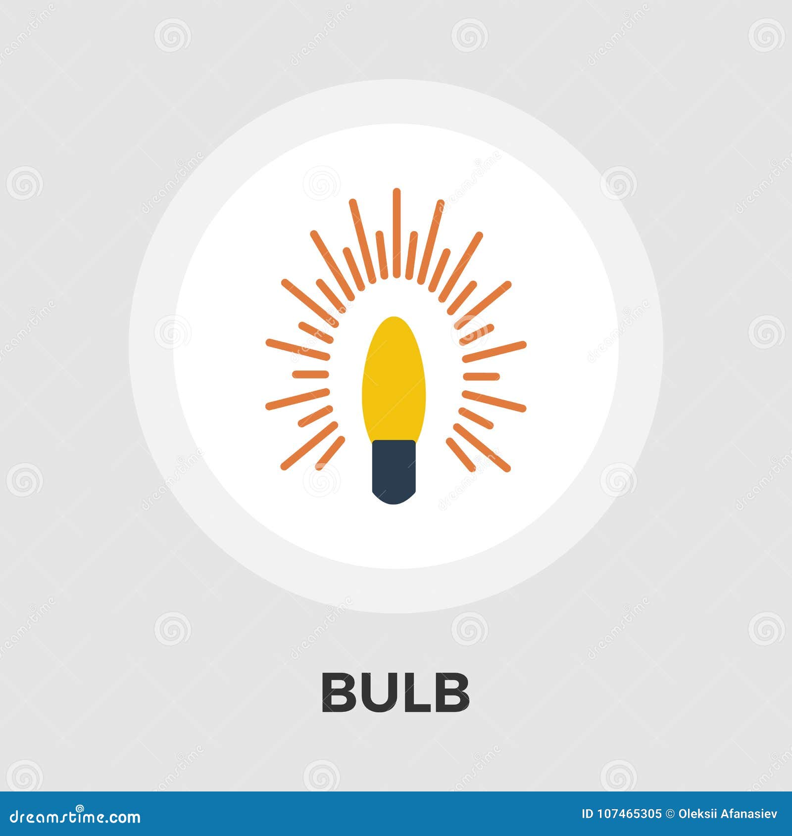 Bulb flat icon. stock vector. Illustration of glass - 107465305