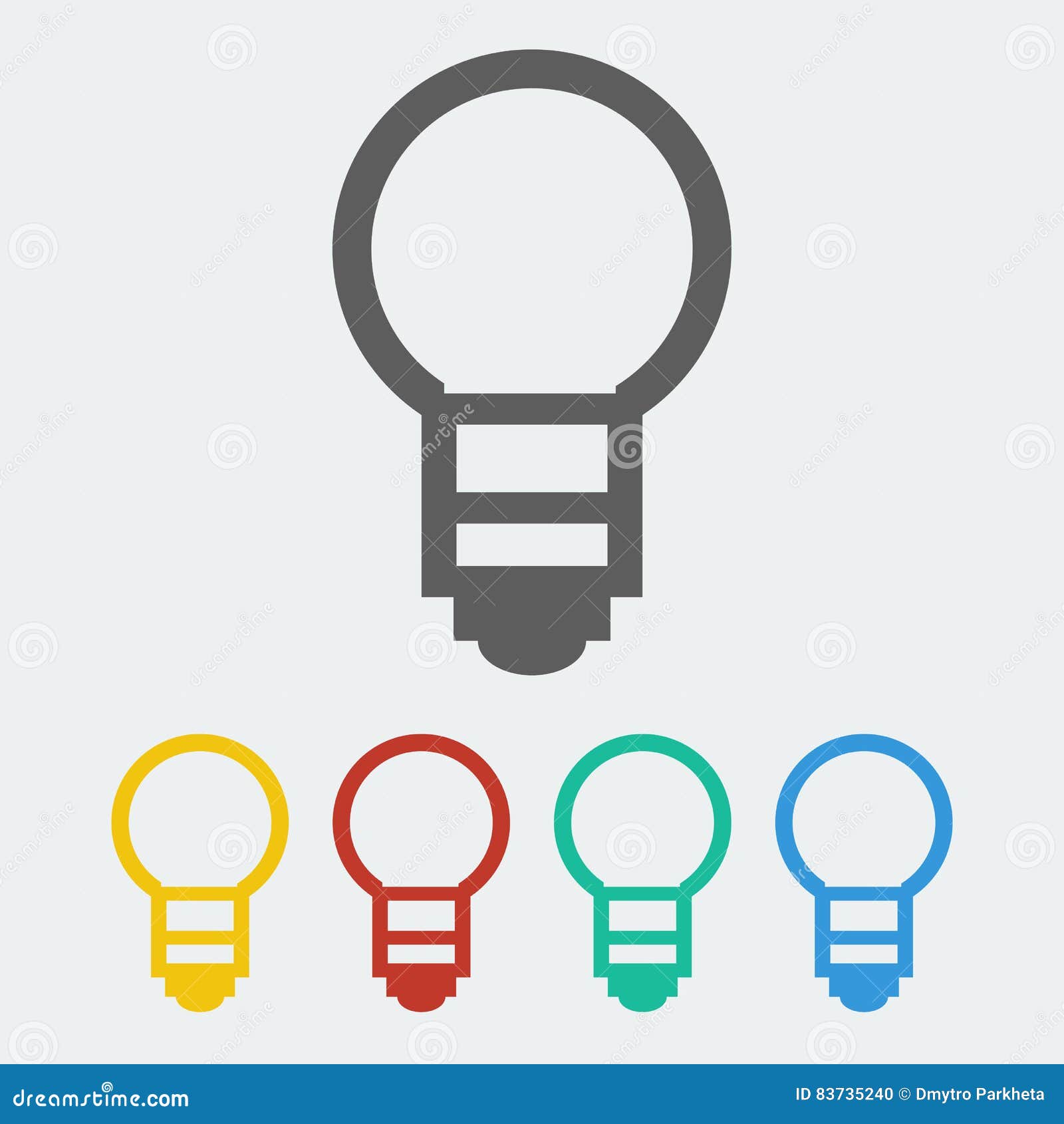 Bulb icon stock vector. Illustration of icon, vector - 83735240