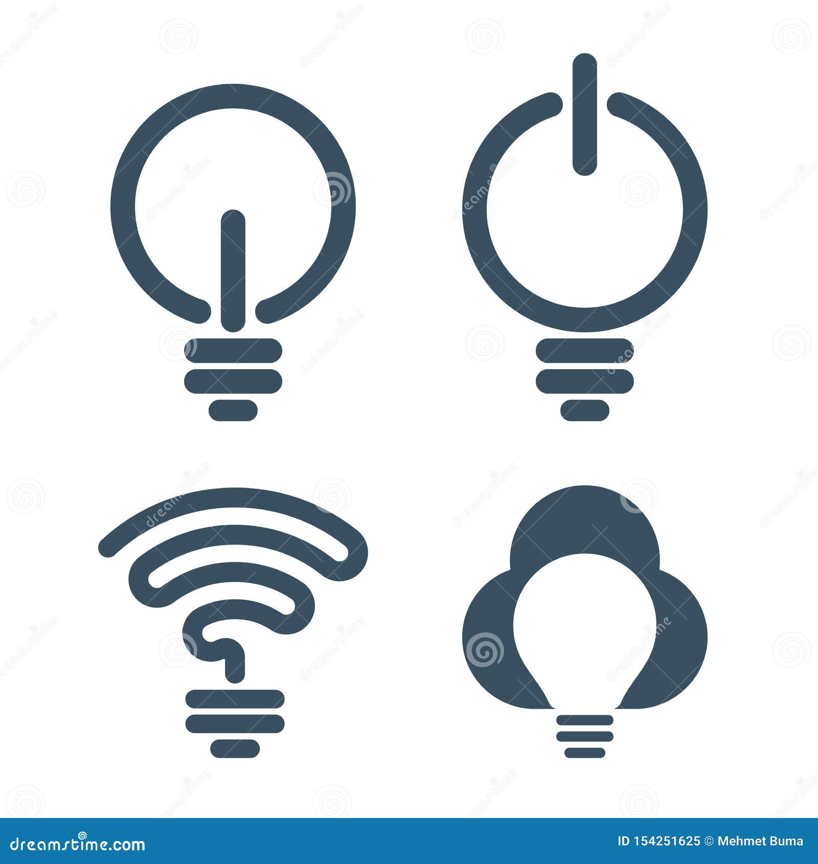 Bulb Icons with Information Technology Themes Stock Vector ...