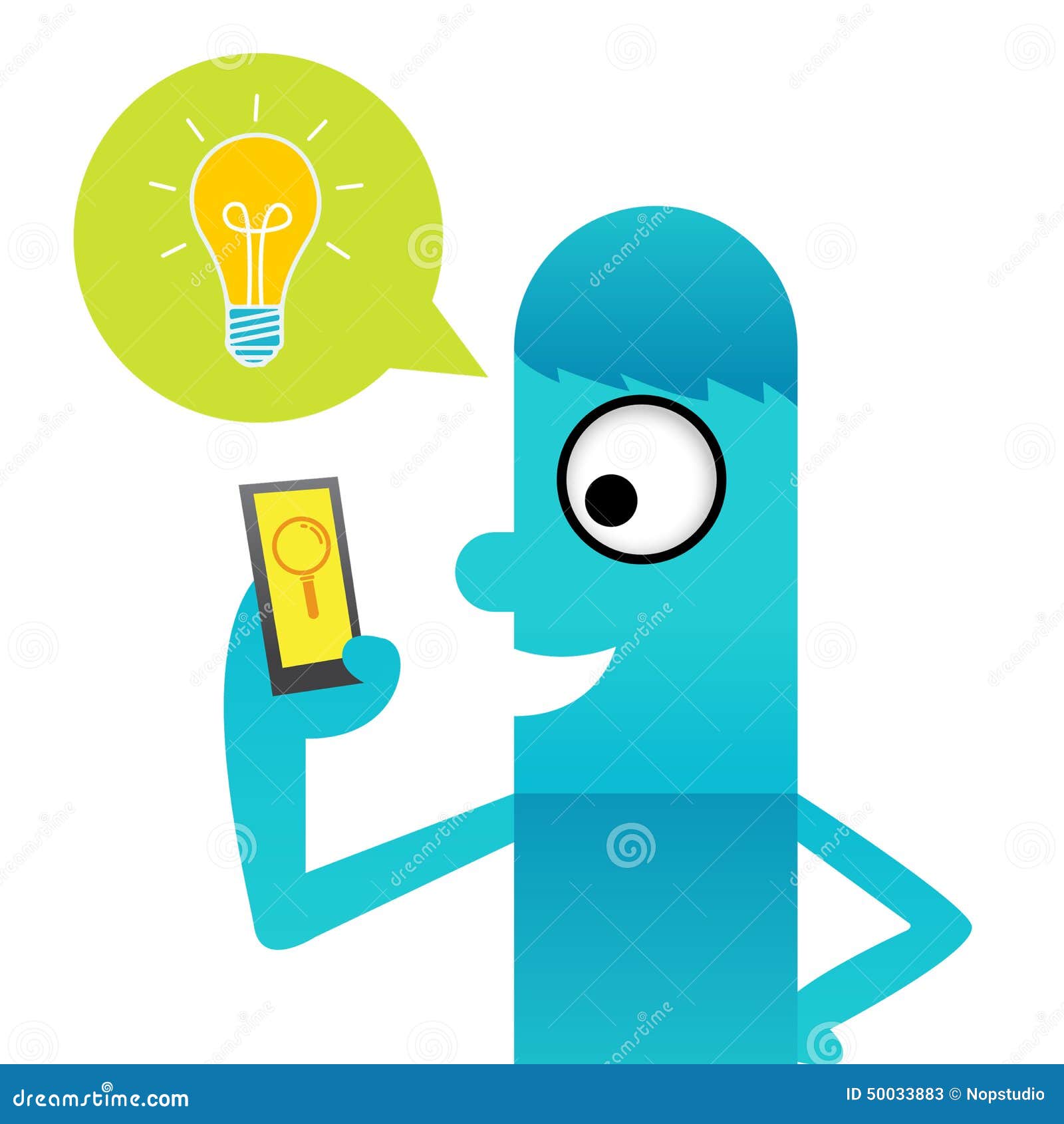 Bulb with idea application stock vector. Illustration of idea - 50033883