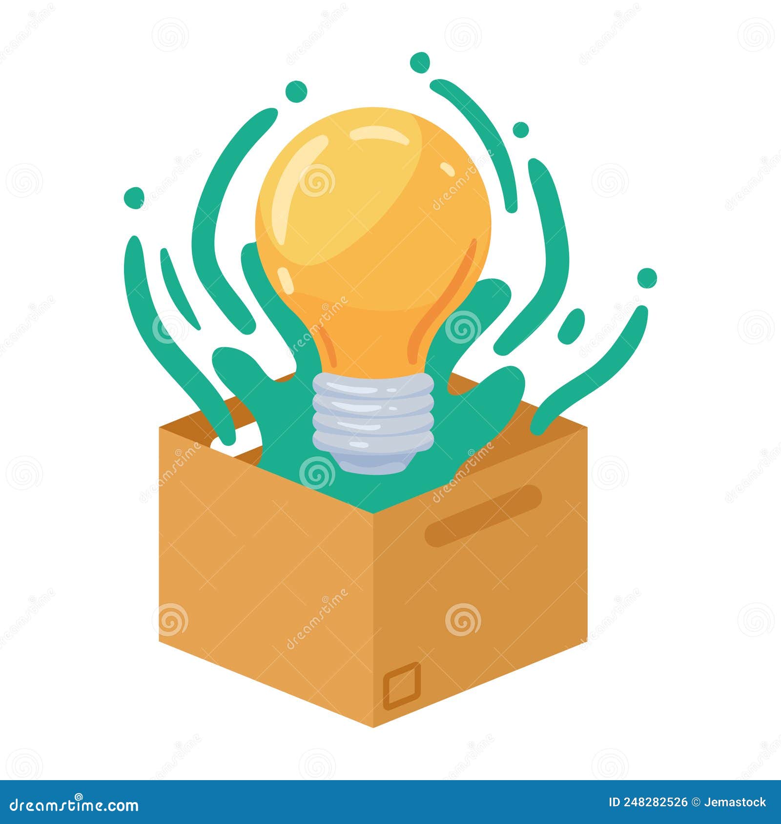 Bulb idea in box stock vector. Illustration of innovation - 248282526