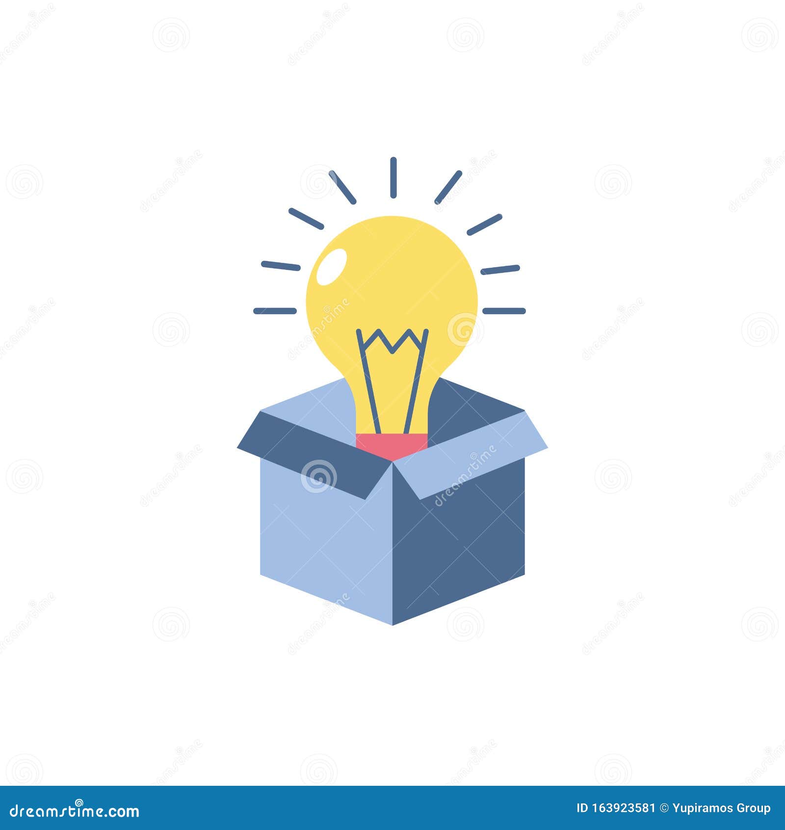Bulb Idea Box School Education Learning Flat Style Stock Vector ...