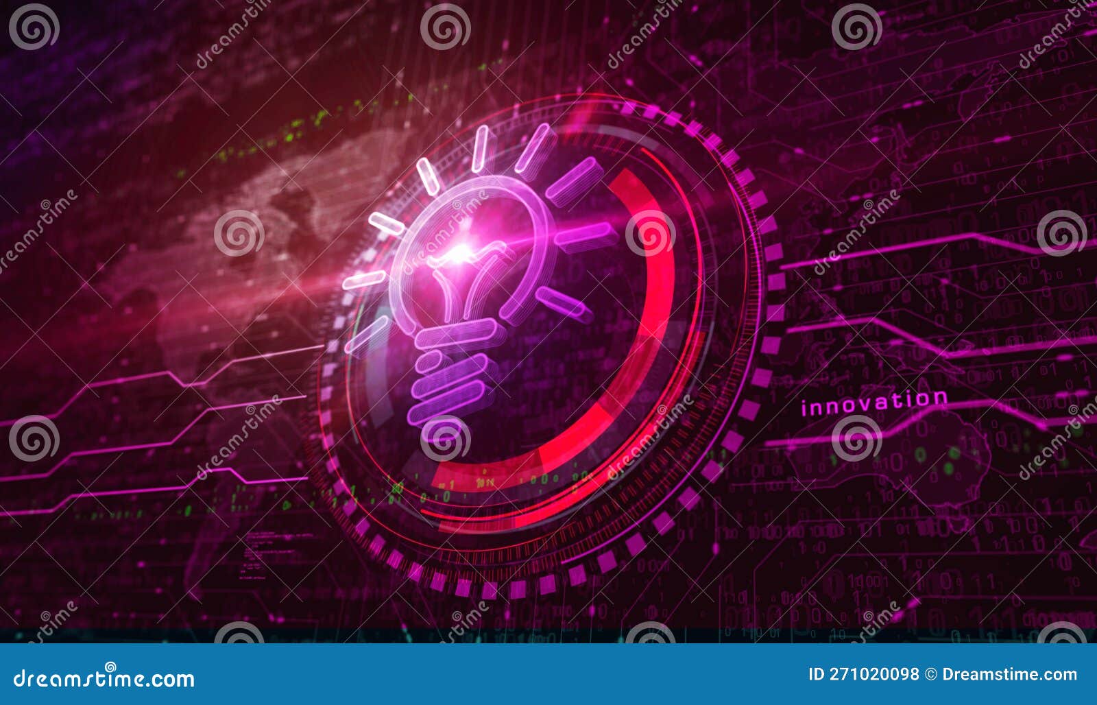 Bulb Idea and Creative Innovation Symbol Digital Concept 3d ...