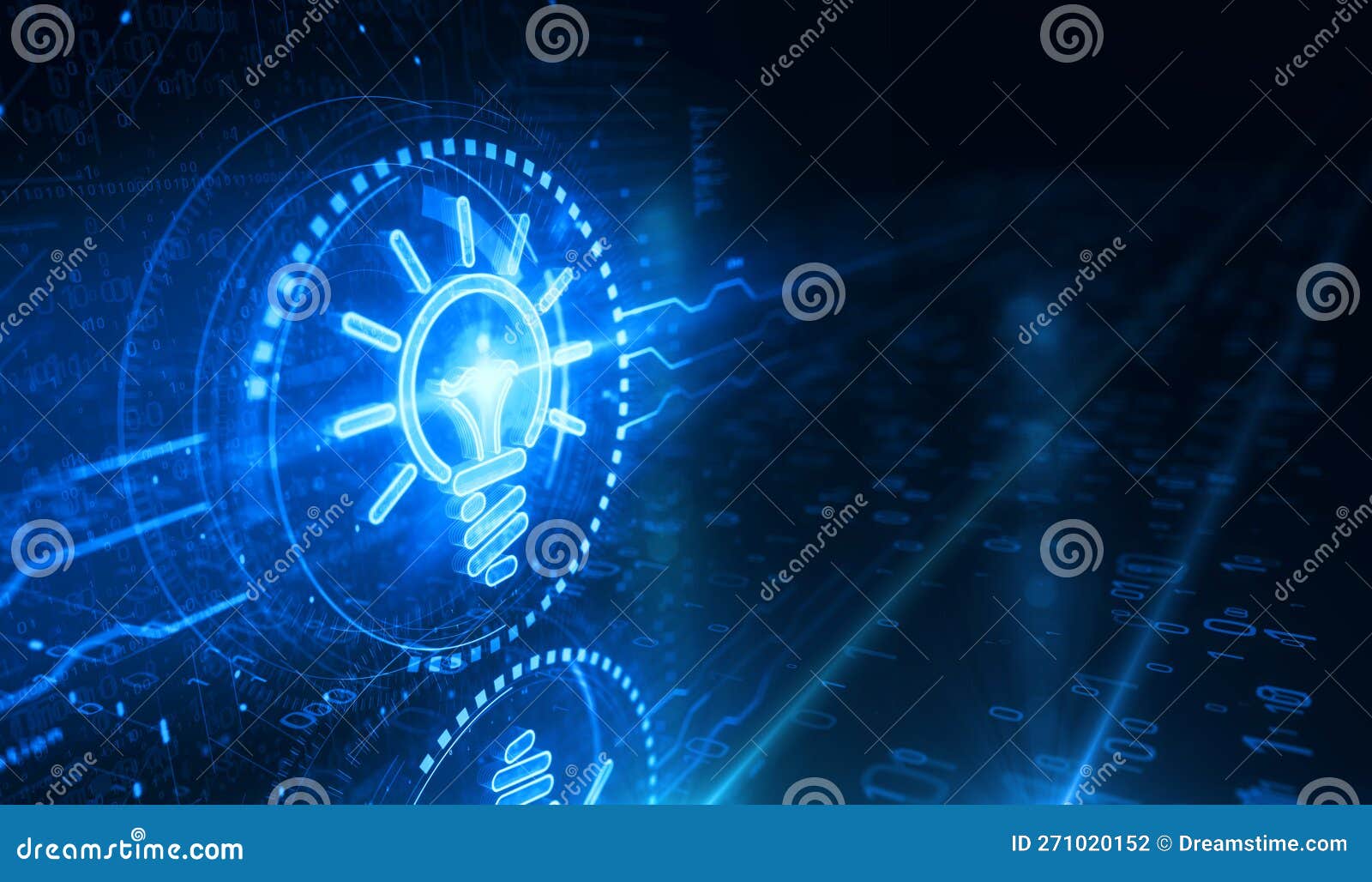 Bulb Idea and Creative Innovation Symbol Digital Concept 3d ...