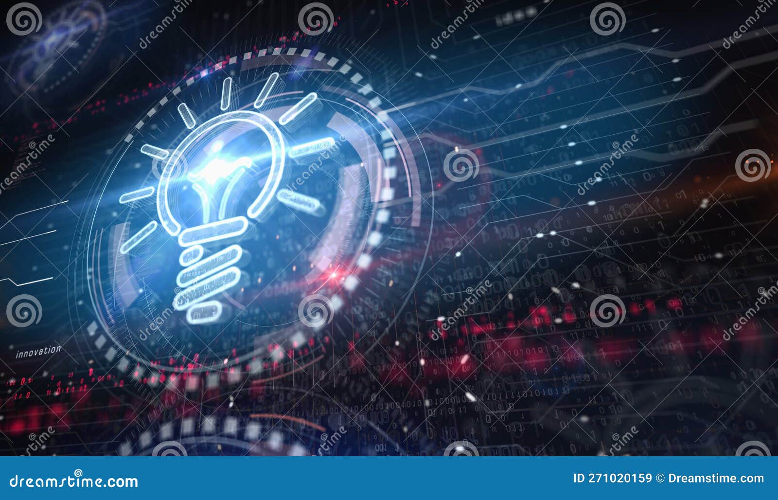 Bulb Idea and Creative Innovation Symbol Digital Concept 3d ...