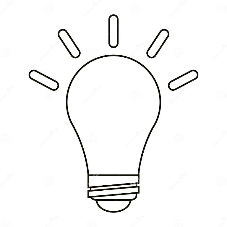 Bulb Idea Innovation Creative Outline Stock Vector - Illustration of ...