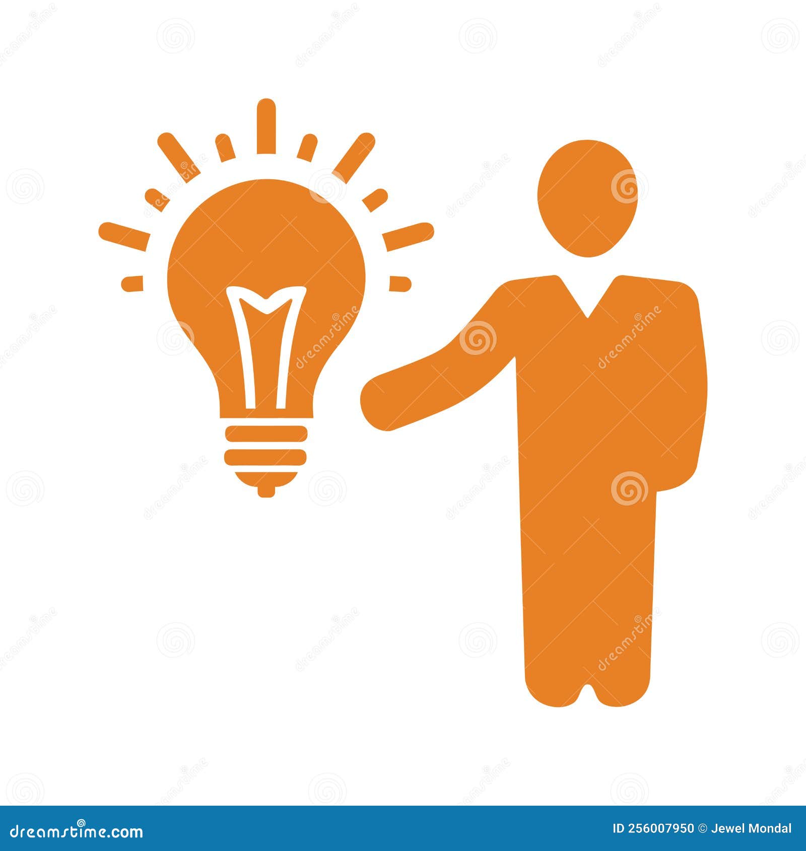 Bulb, Idea, Man Icon. Orange Vector Graphics Stock Illustration ...