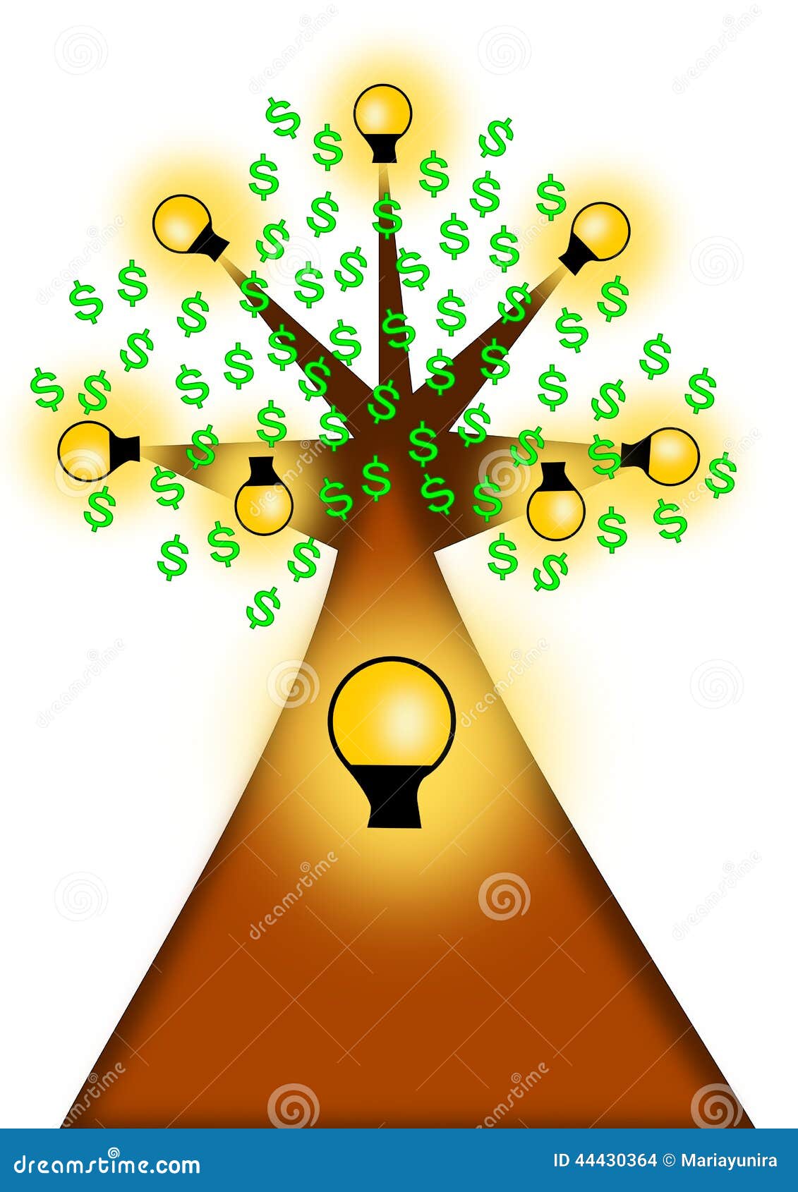 Bulb idea tree stock illustration. Illustration of green - 44430364
