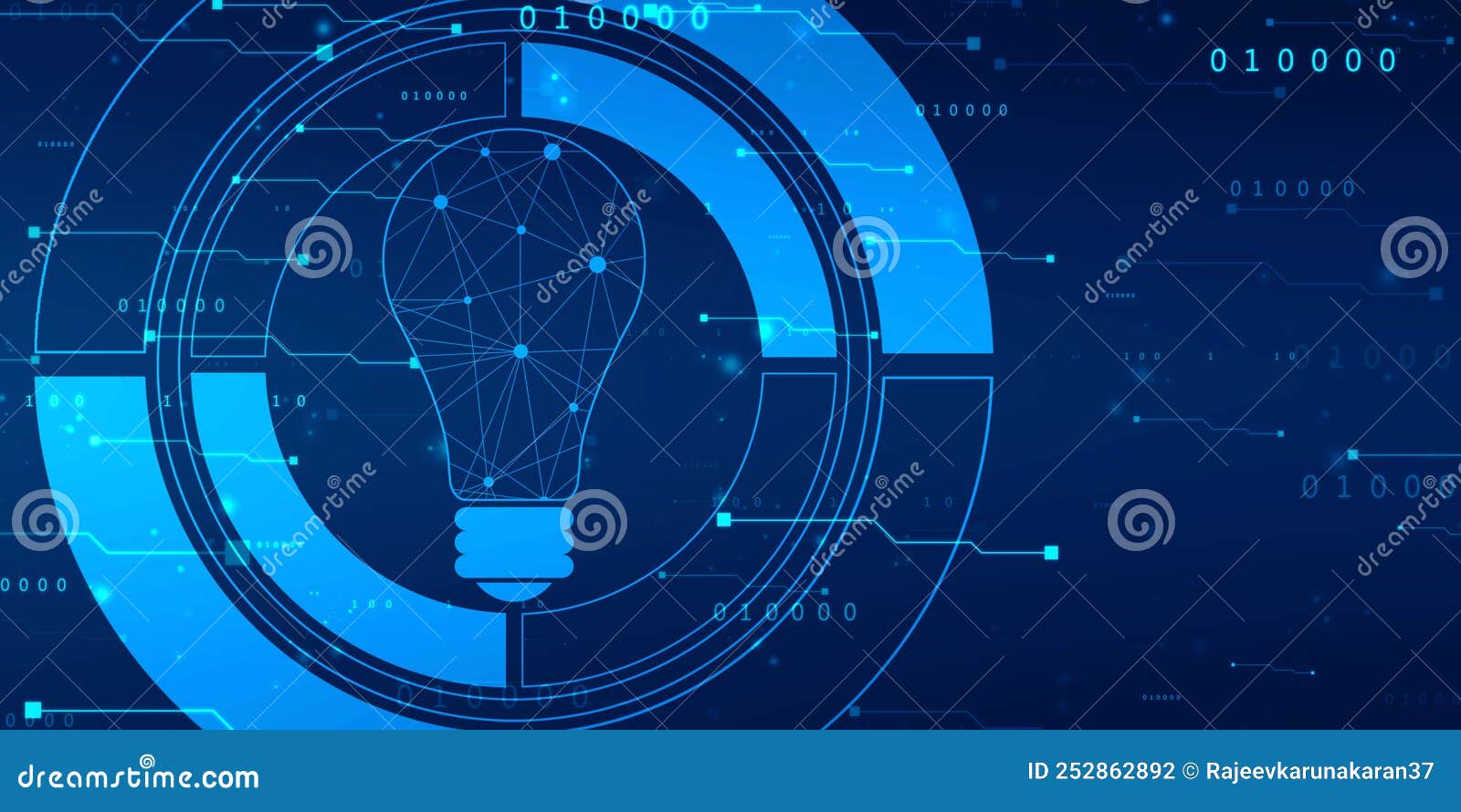 Bulb Illustration on Technology Background, Future Technology,creative ...