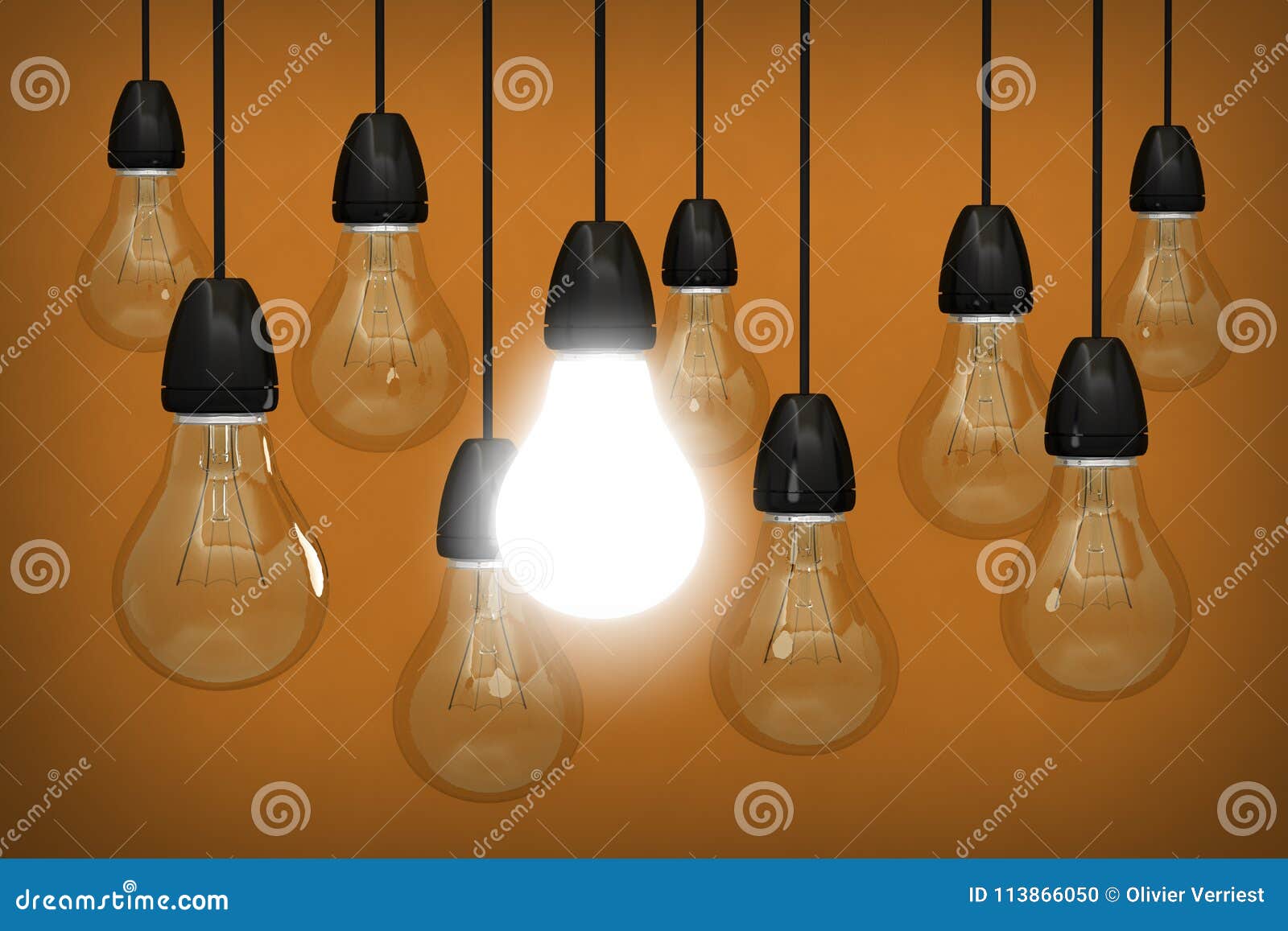 Bulb innovation 3d stock illustration. Illustration of bright - 113866050