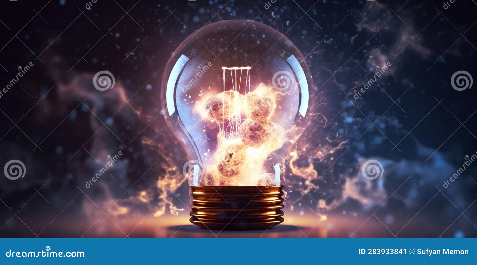 A Bulb Integrated on a Technology Background, Idea Concept, Thinking ...