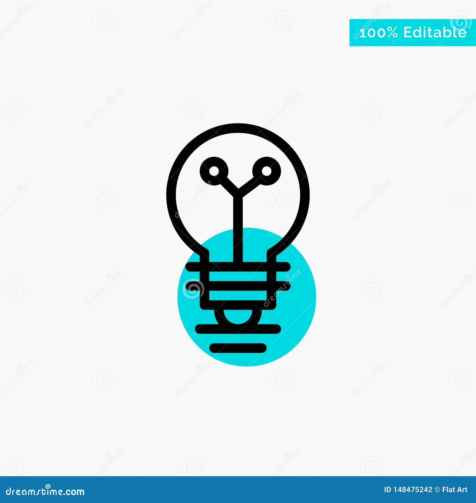 Bulb, Lab, Light, Biochemistry Turquoise Highlight Circle Point Vector ...