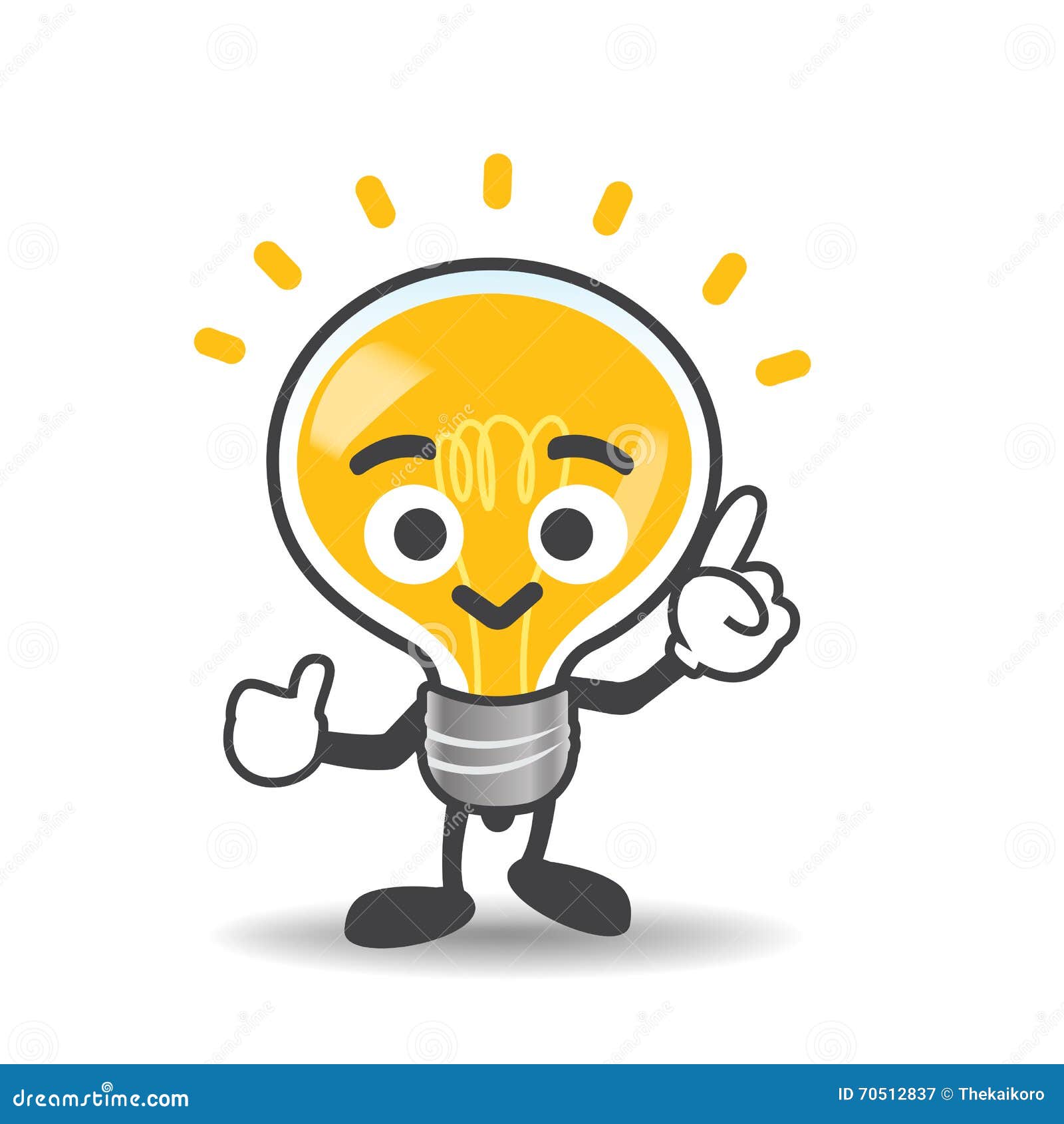 Bulb Lamp Cartoon On The White Background Vector Illust | CartoonDealer ...
