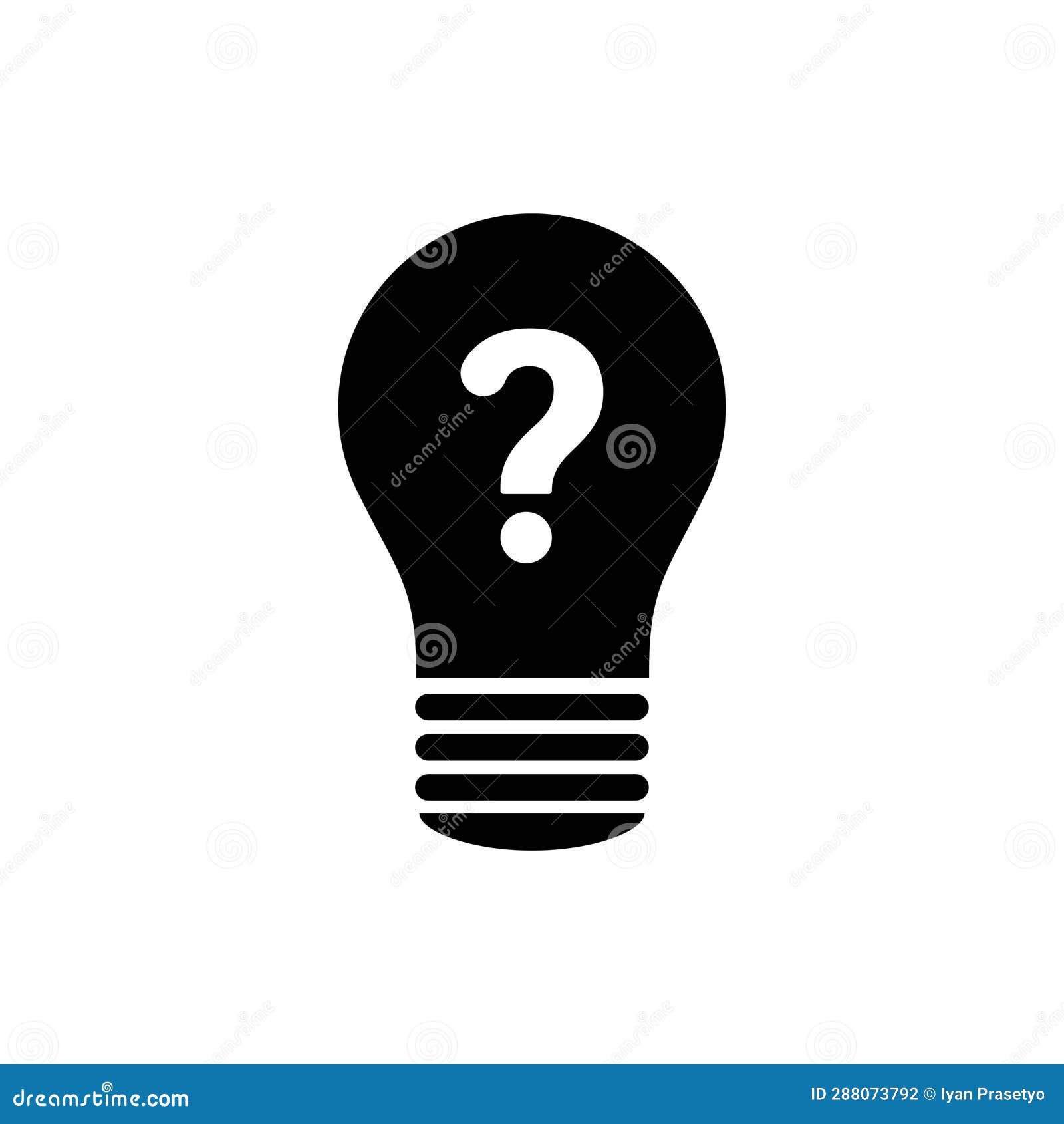 Bulb Lamp with Question Mark Inside - Hint Symbol Icon Vector Stock ...