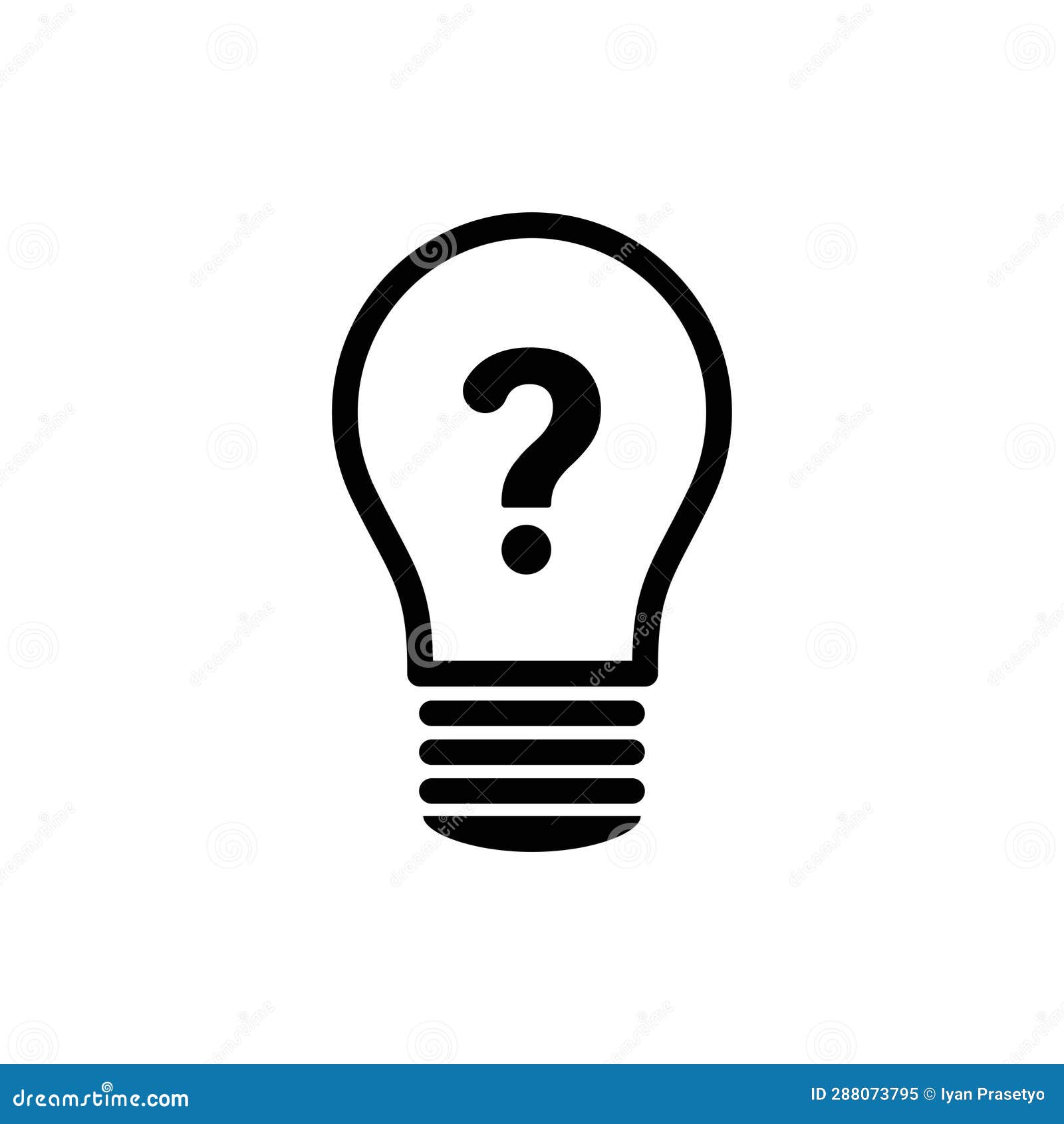 Bulb Lamp with Question Mark Inside - Hint Symbol Icon Vector Stock ...