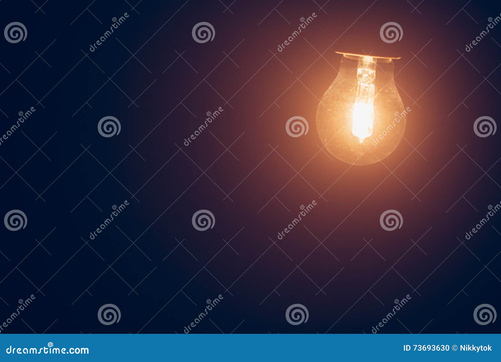 Bulb Lamp Warm Light in Haze Stock Photo - Image of brightly, emitting ...