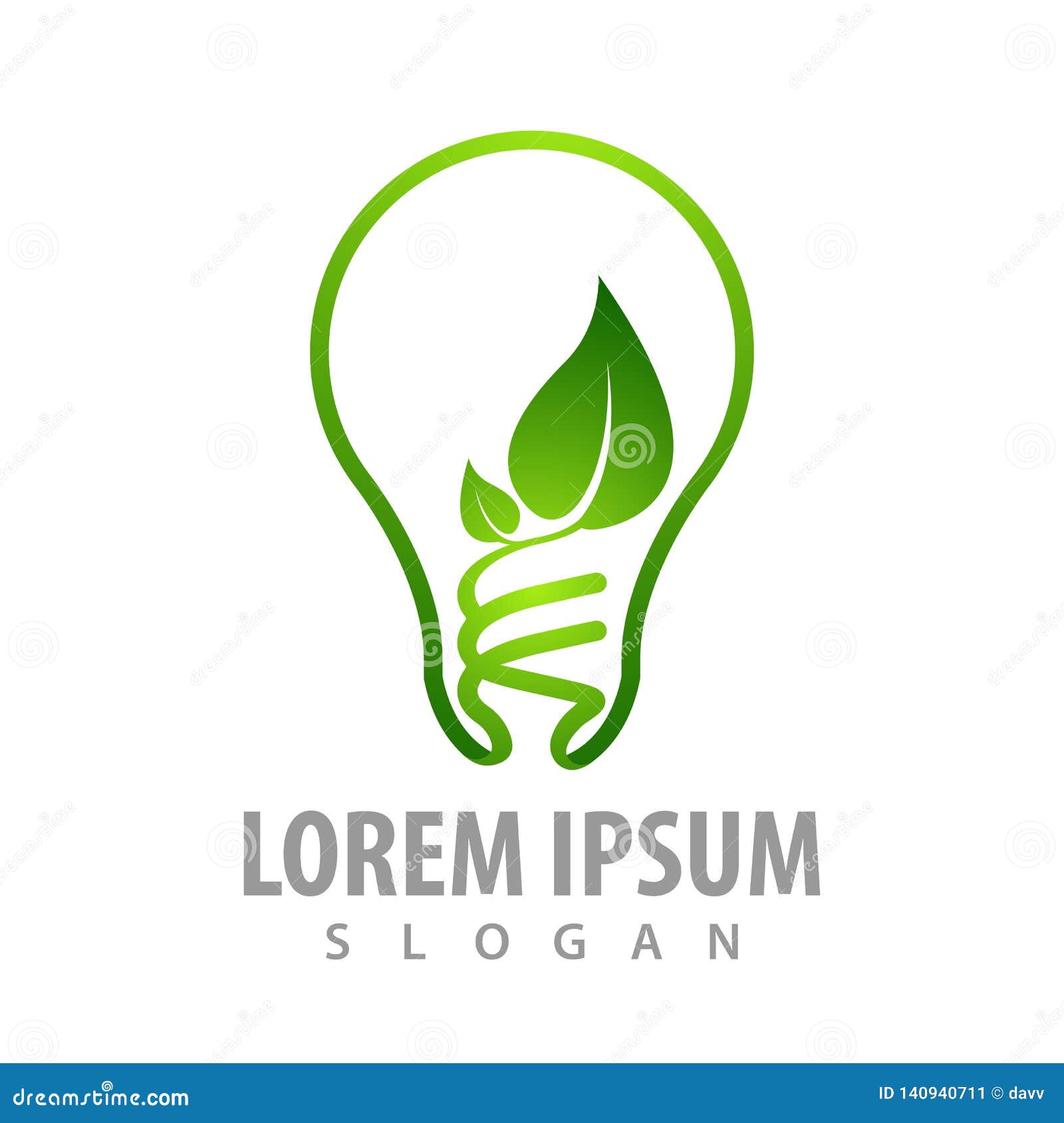 Bulb Leaf Logo Concept Design. Symbol Graphic Template Element Vector ...
