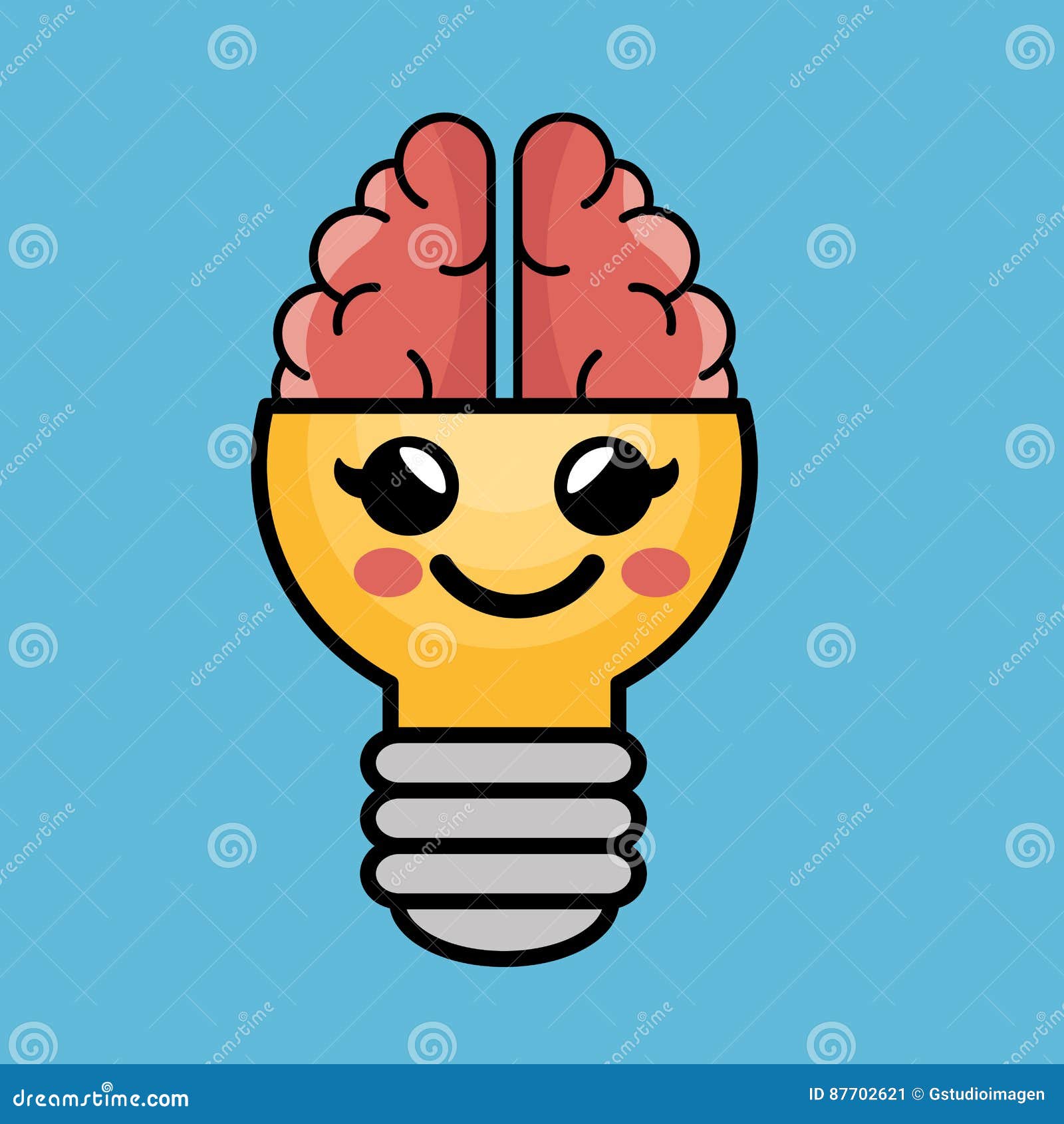 Bulb Light Big Idea Character Stock Vector - Illustration of idea ...