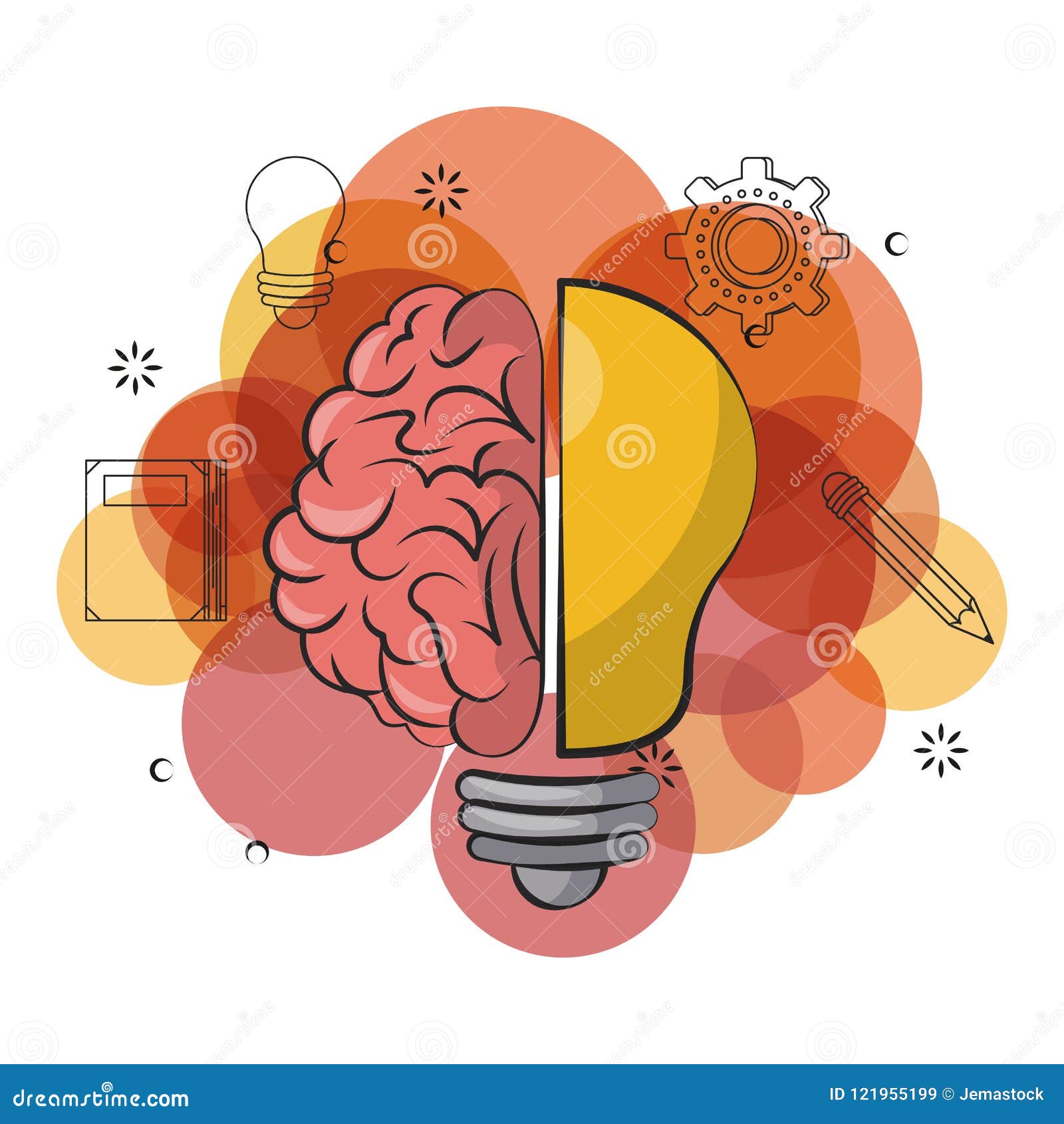 Mind and Brain Power Concept Stock Vector - Illustration of genius ...