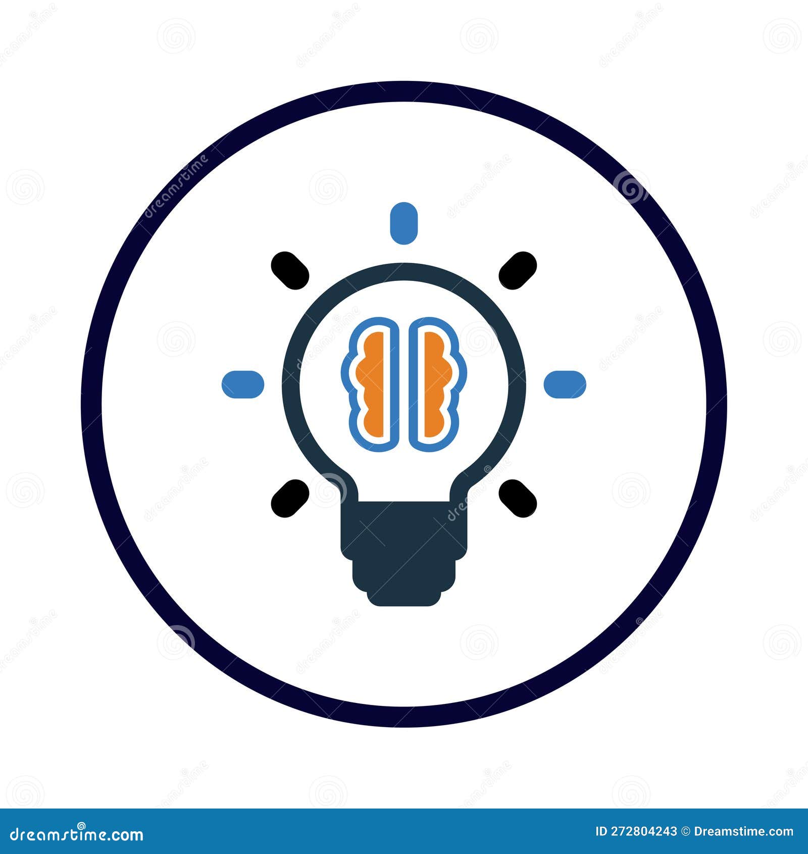 Bulb, Light Bulb, Brain, Human Brain, Creative Idea Icon Stock Vector ...