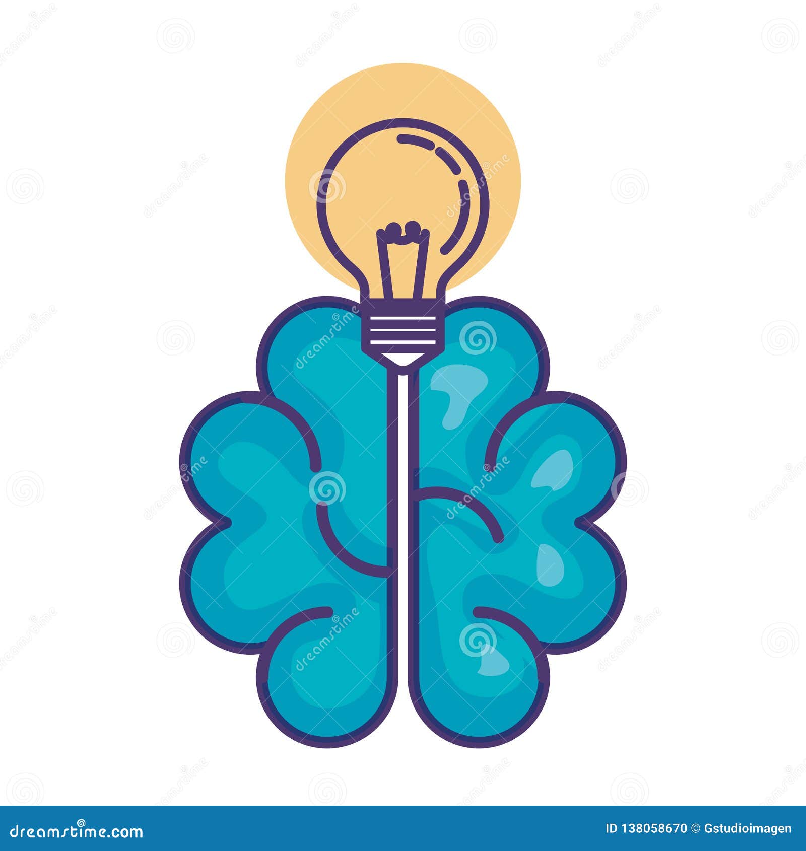 Bulb Light with Brain Storming Stock Vector - Illustration of ...
