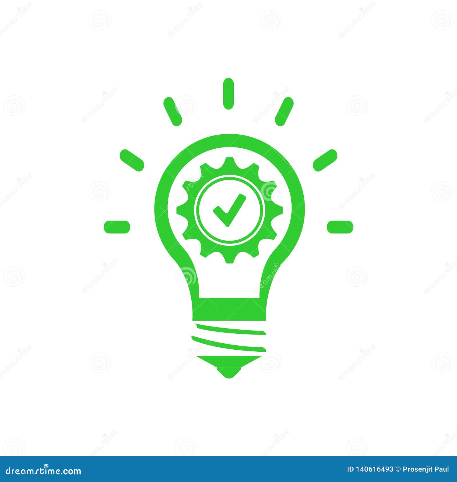 Bulb, Light, Business Creative Solutions Green Icon Stock Vector ...