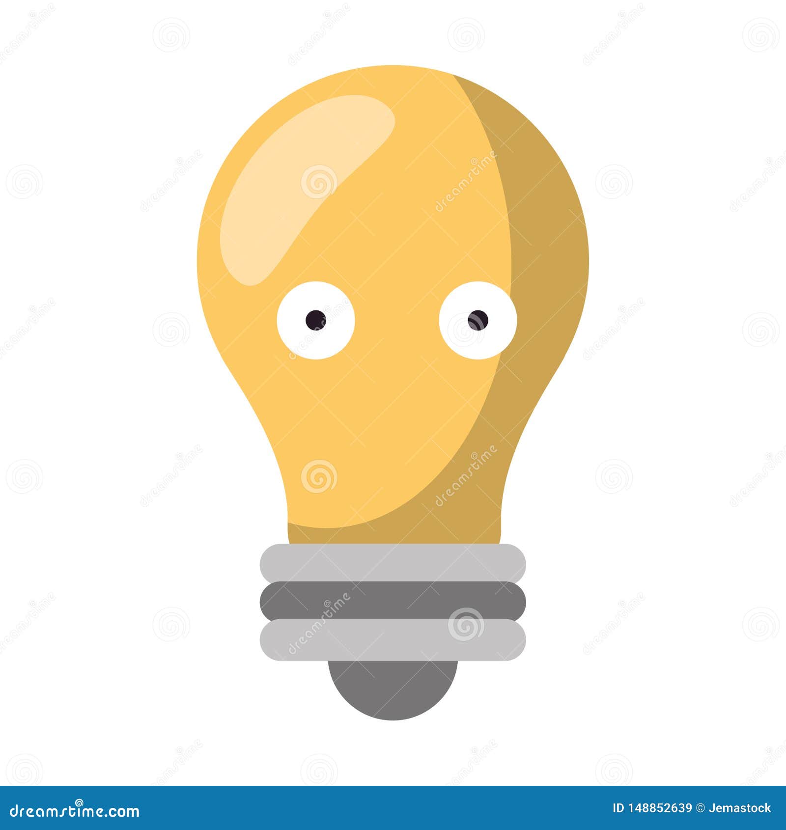 Bulb Light Cute Cartoon Vector Illustration Stock Vector - Illustration ...