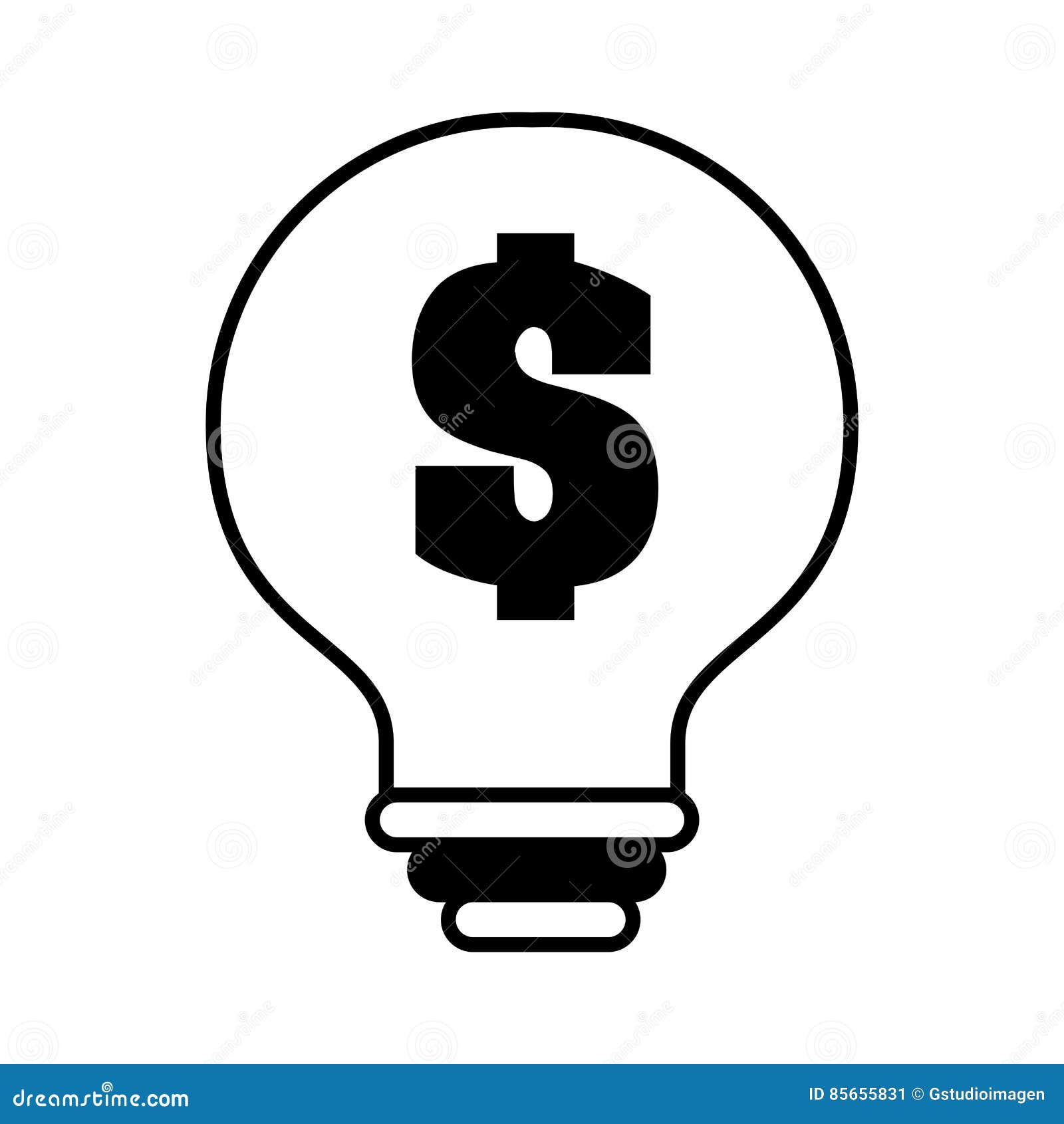 Bulb Light with Dollar Symbol Flat Icon Stock Vector - Illustration of ...