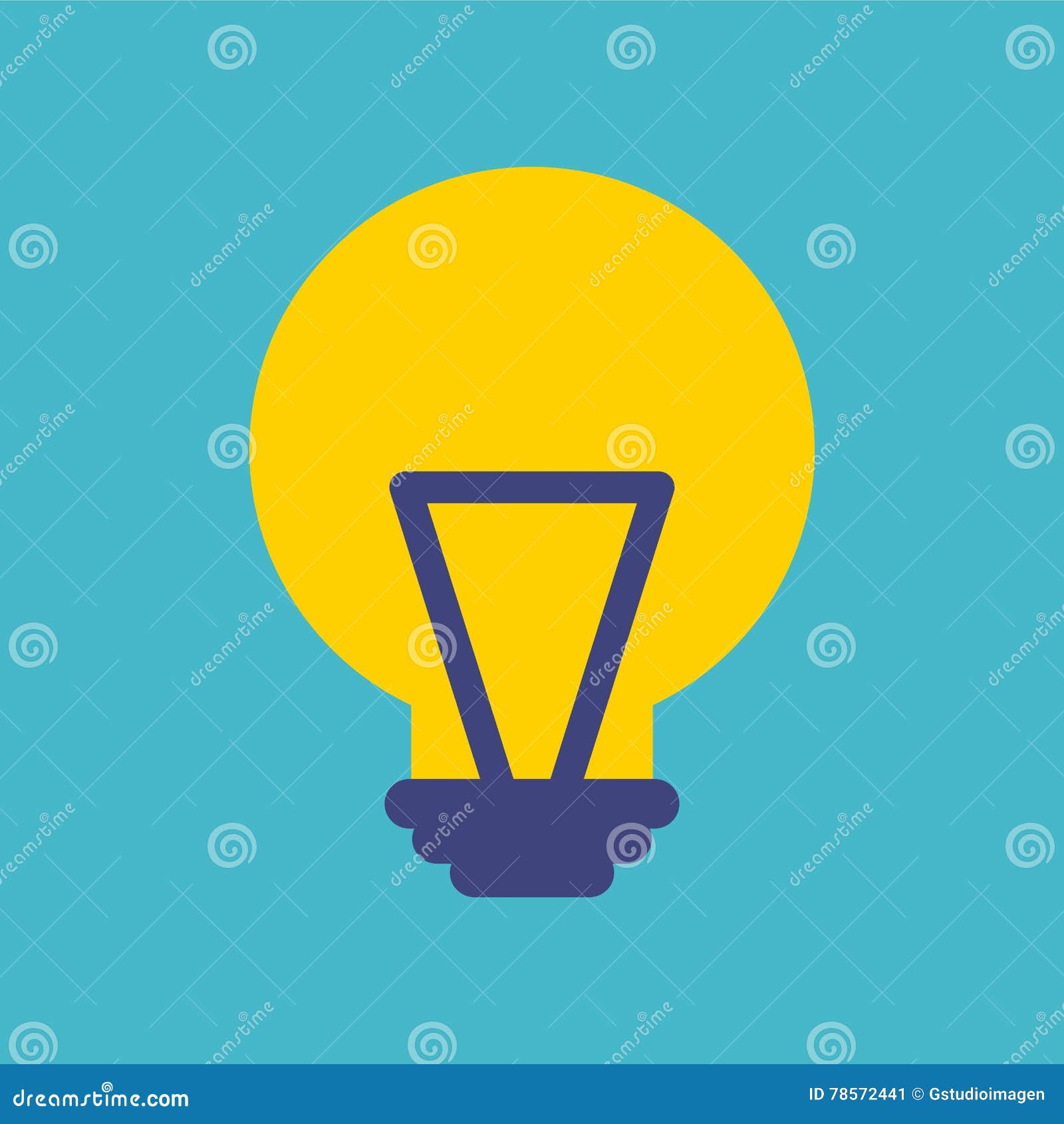 Bulb light flat icon stock illustration. Illustration of flat - 78572441