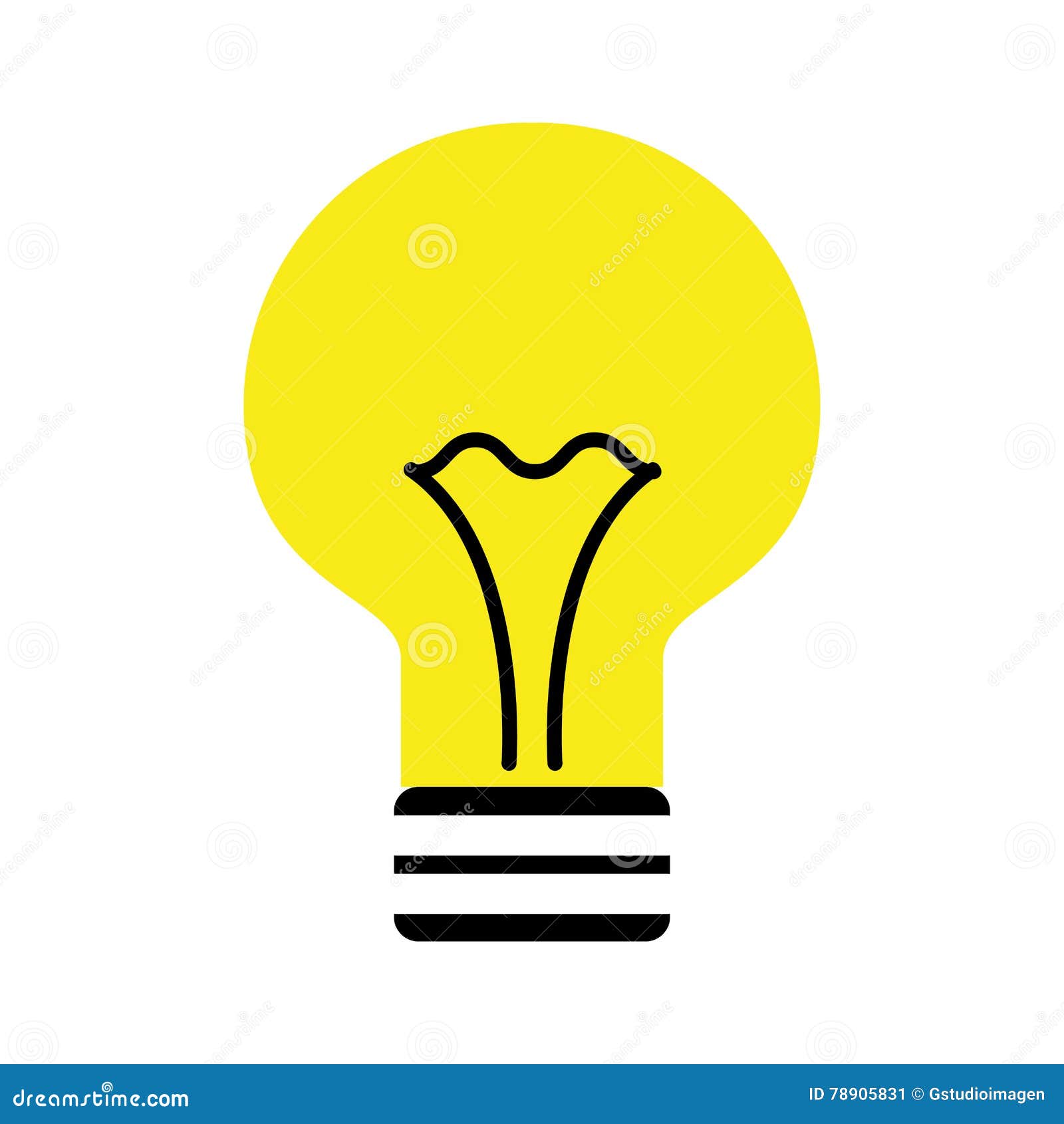 Bulb light flat icon stock illustration. Illustration of design - 78905831