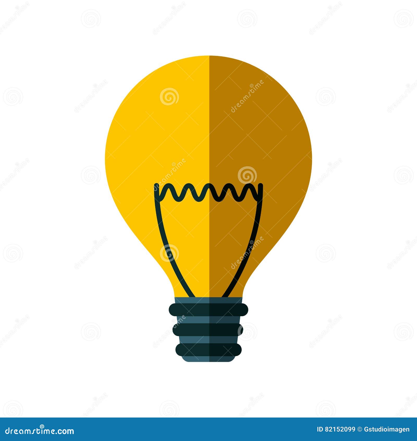 Bulb light flat icon stock illustration. Illustration of energy - 82152099
