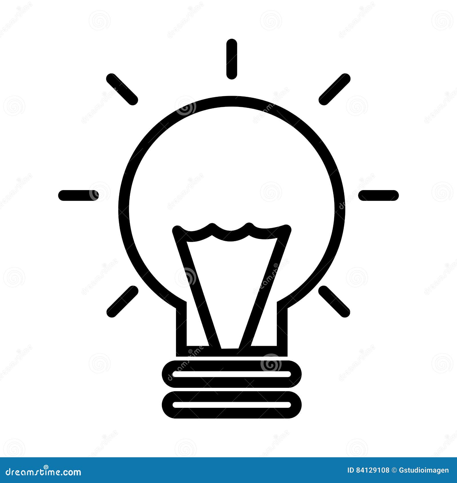 Bulb light flat icon stock illustration. Illustration of fluorescent ...