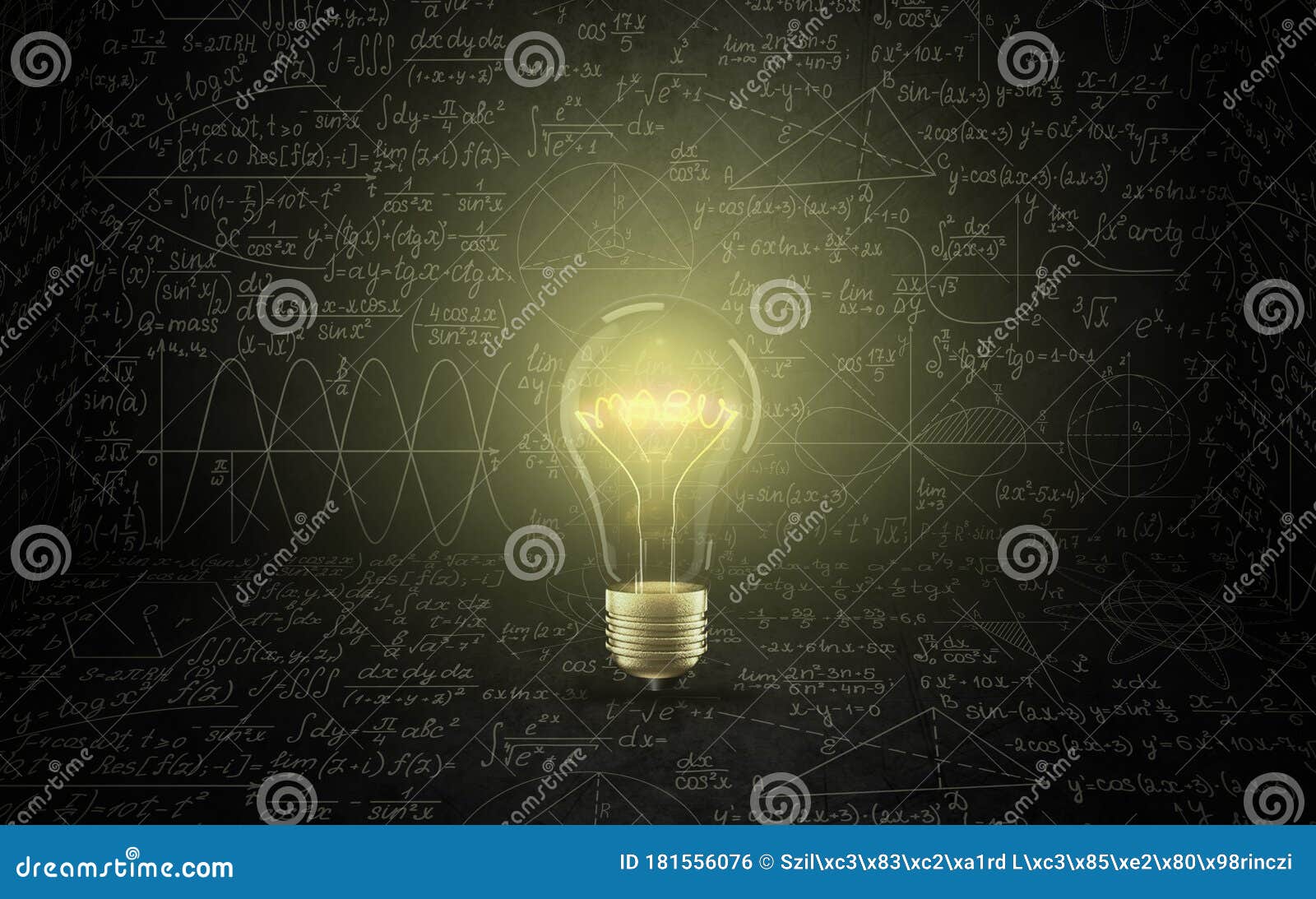 Bulb Light in Formulas Room Stock Photo - Image of formulas, global ...