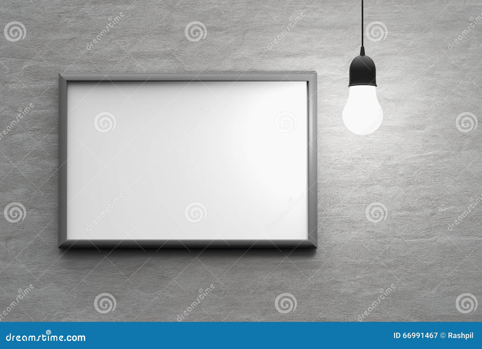Bulb Light with Frame on the Wall Stock Illustration - Illustration of ...