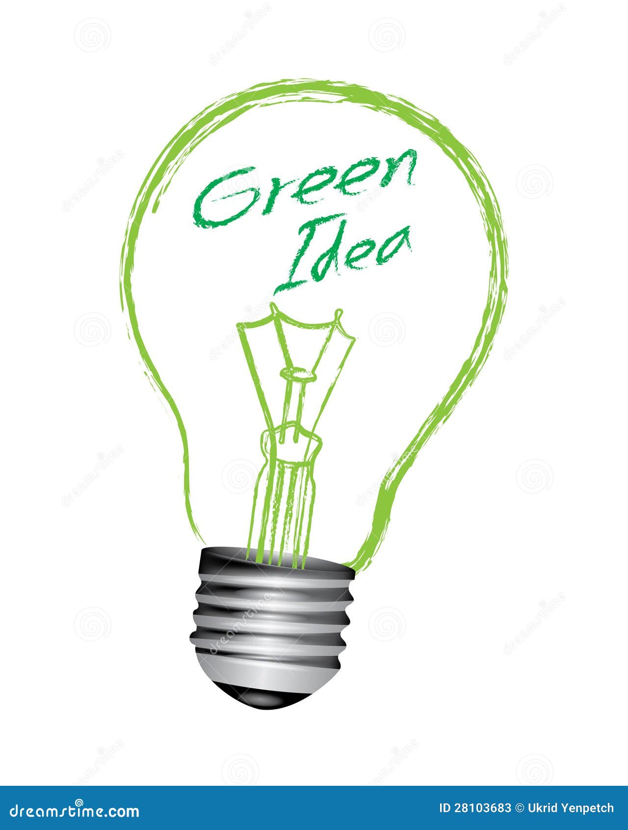 Bulb Light Green Idea Vector Stock Vector - Illustration of light ...