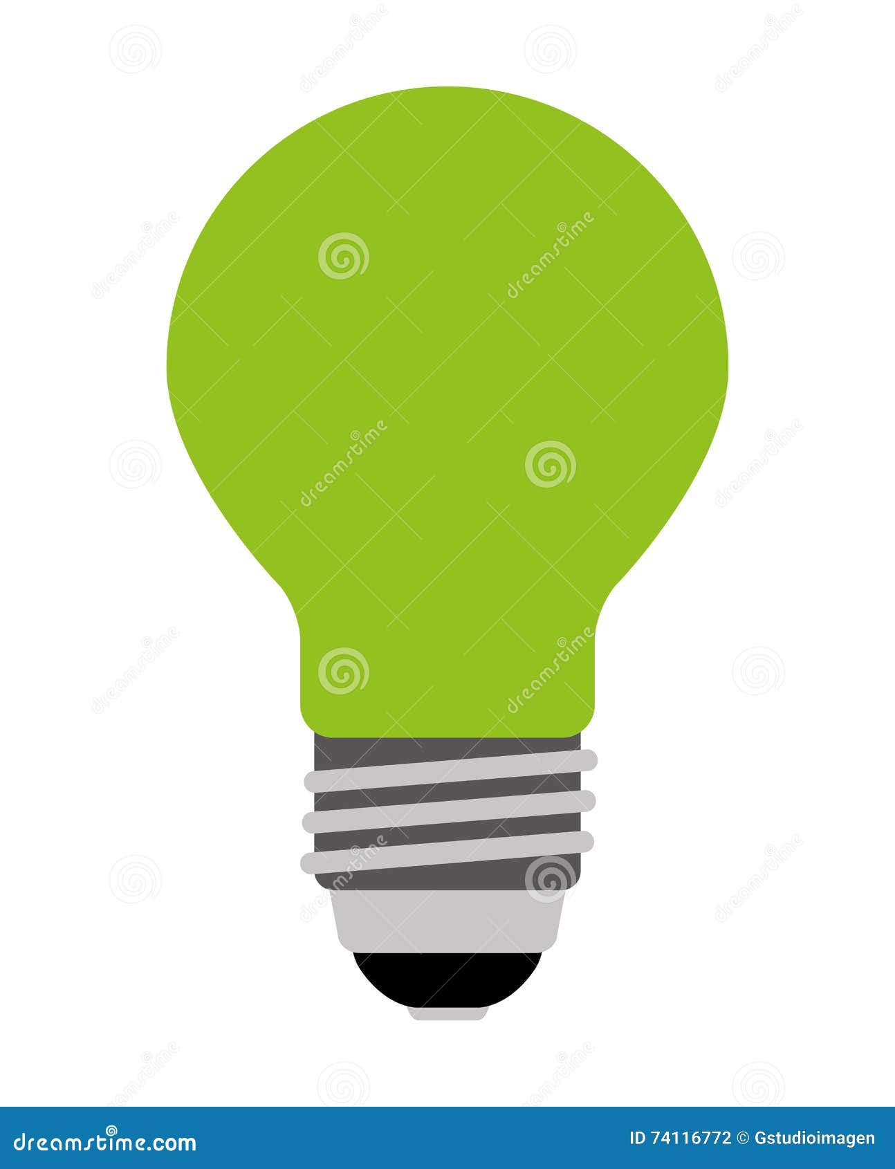 Bulb Light Green Isolated Icon Design Stock Illustration - Illustration ...