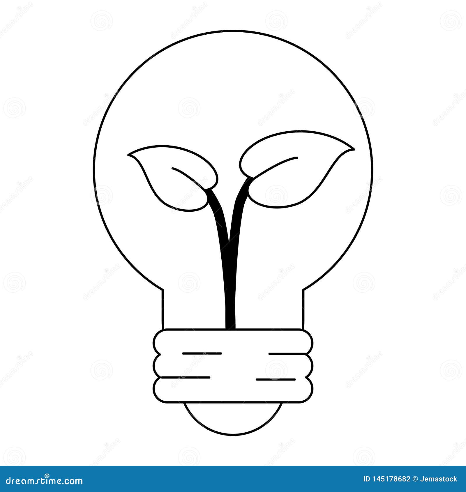 Bulb Light with Plant Symbol Stock Vector - Illustration of ecosystem ...