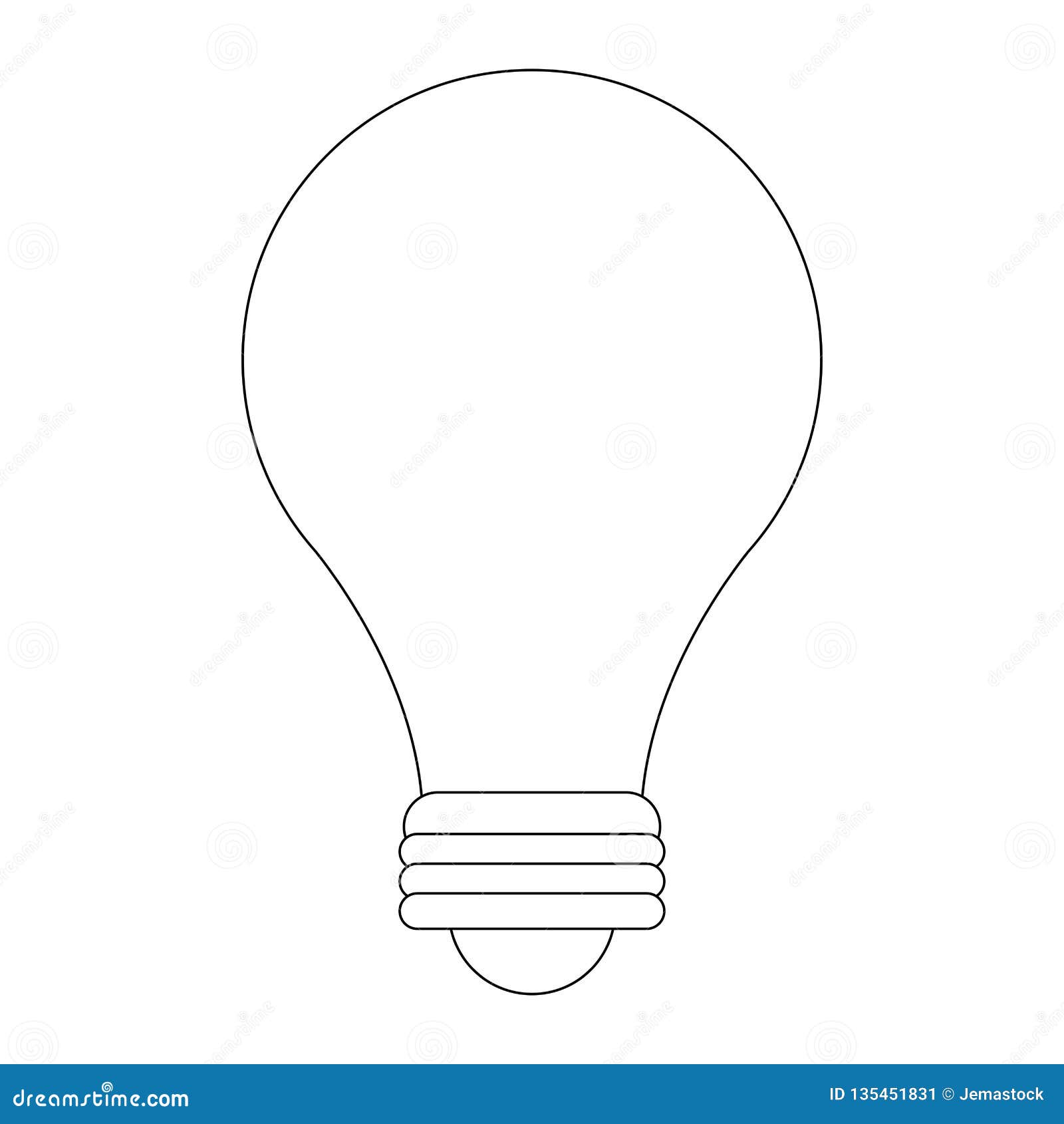 Bulb Light Symbol in Black and White Stock Vector - Illustration of ...