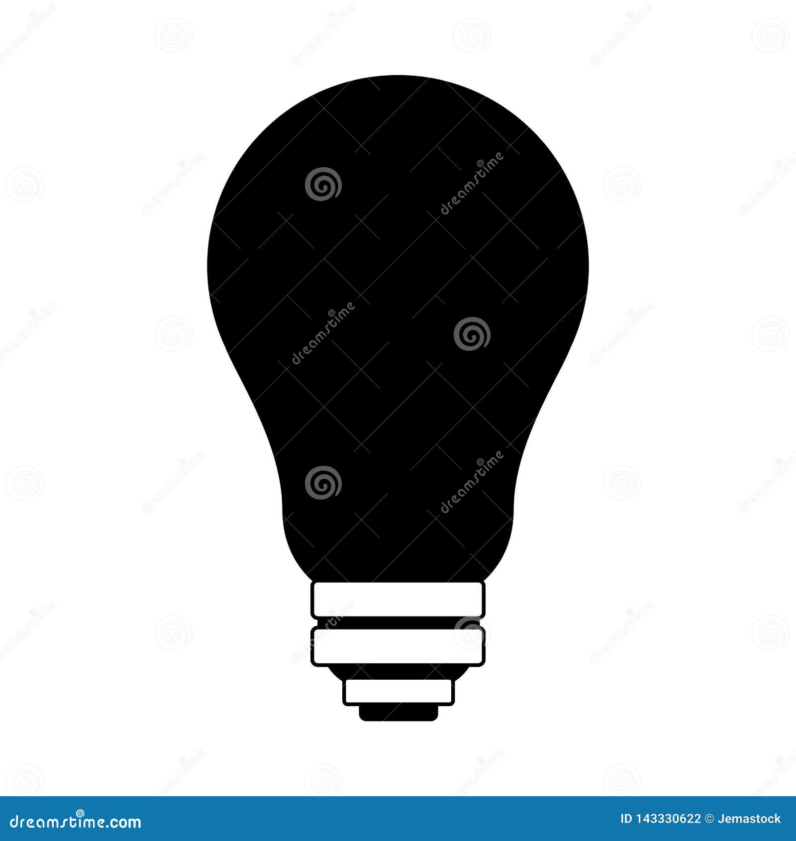 Bulb Light Symbol in Black and White Stock Vector - Illustration of ...