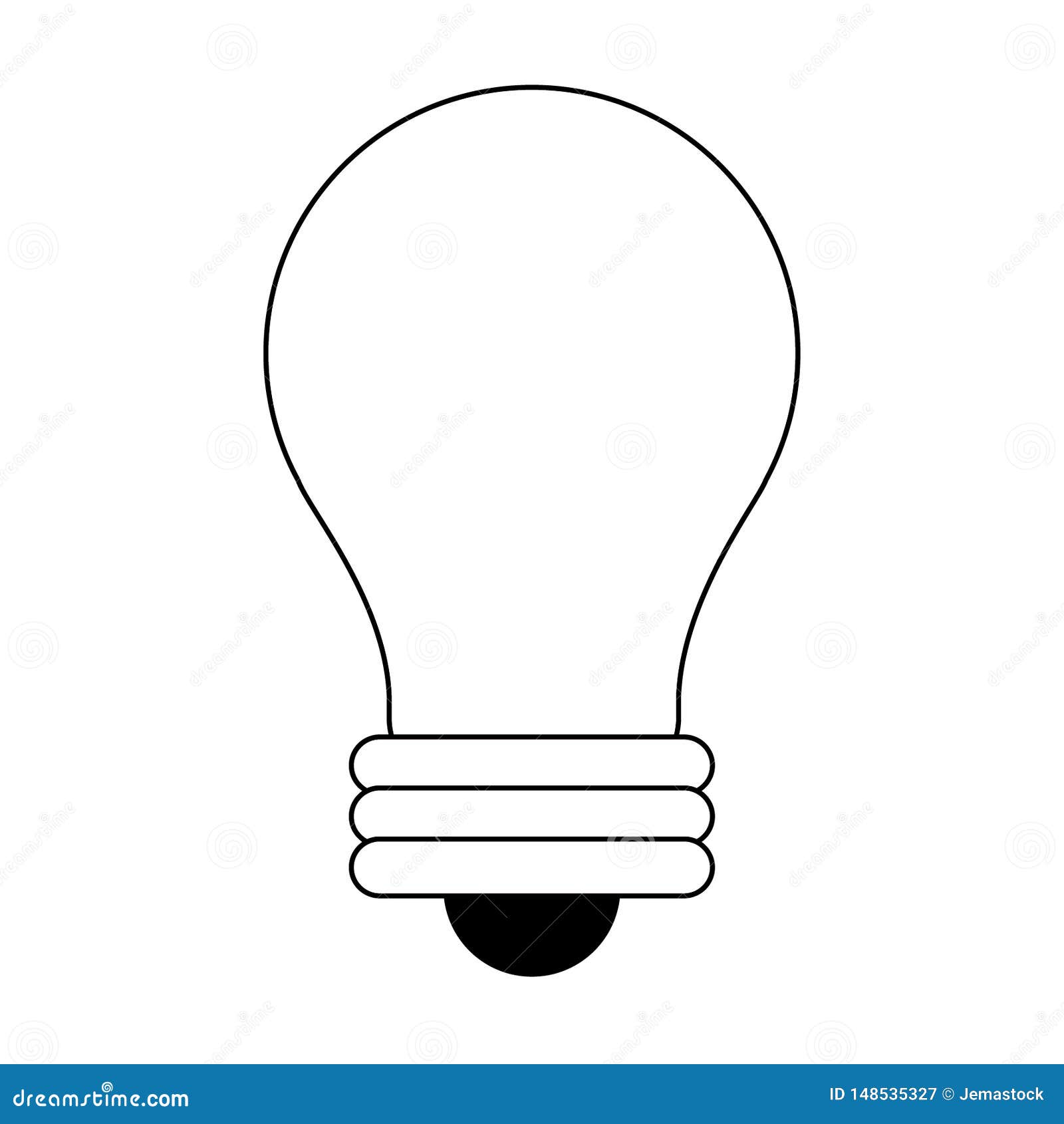 Bulb Light Symbol Isolated in Black and White Stock Vector ...