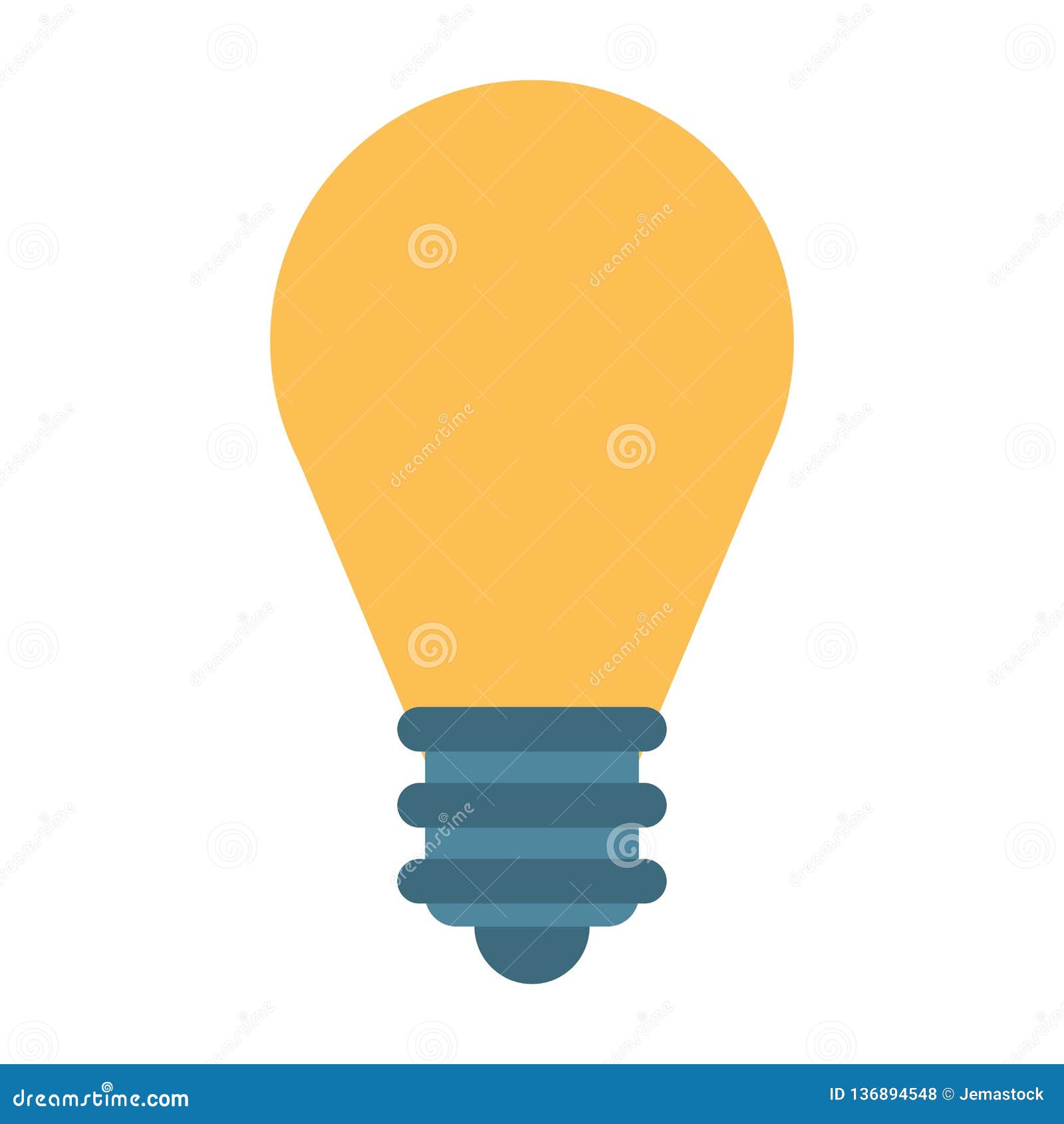 Bulb light symbol stock vector. Illustration of lamp - 136894548
