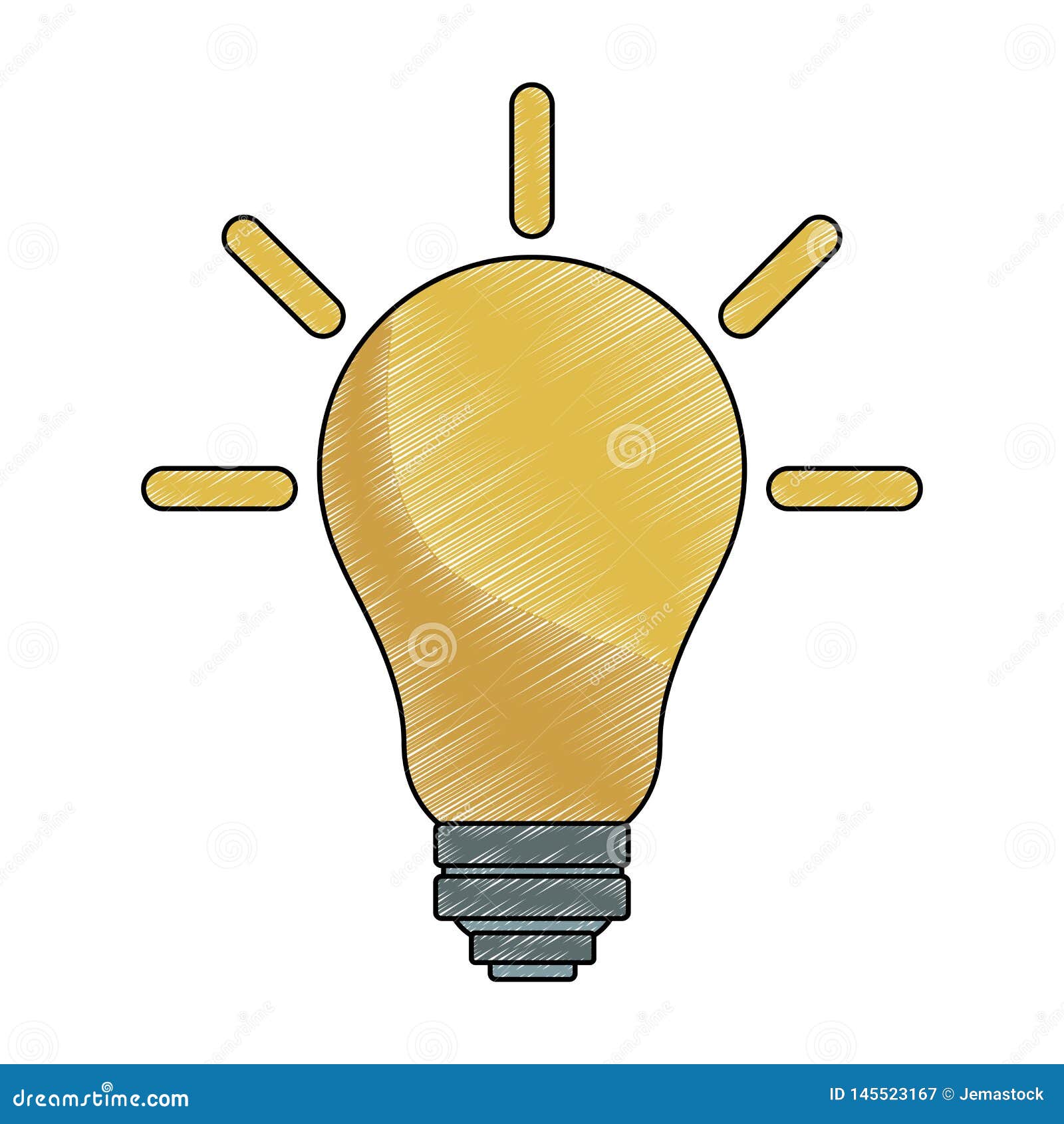 Bulb light symbol scribble stock vector. Illustration of imagination ...