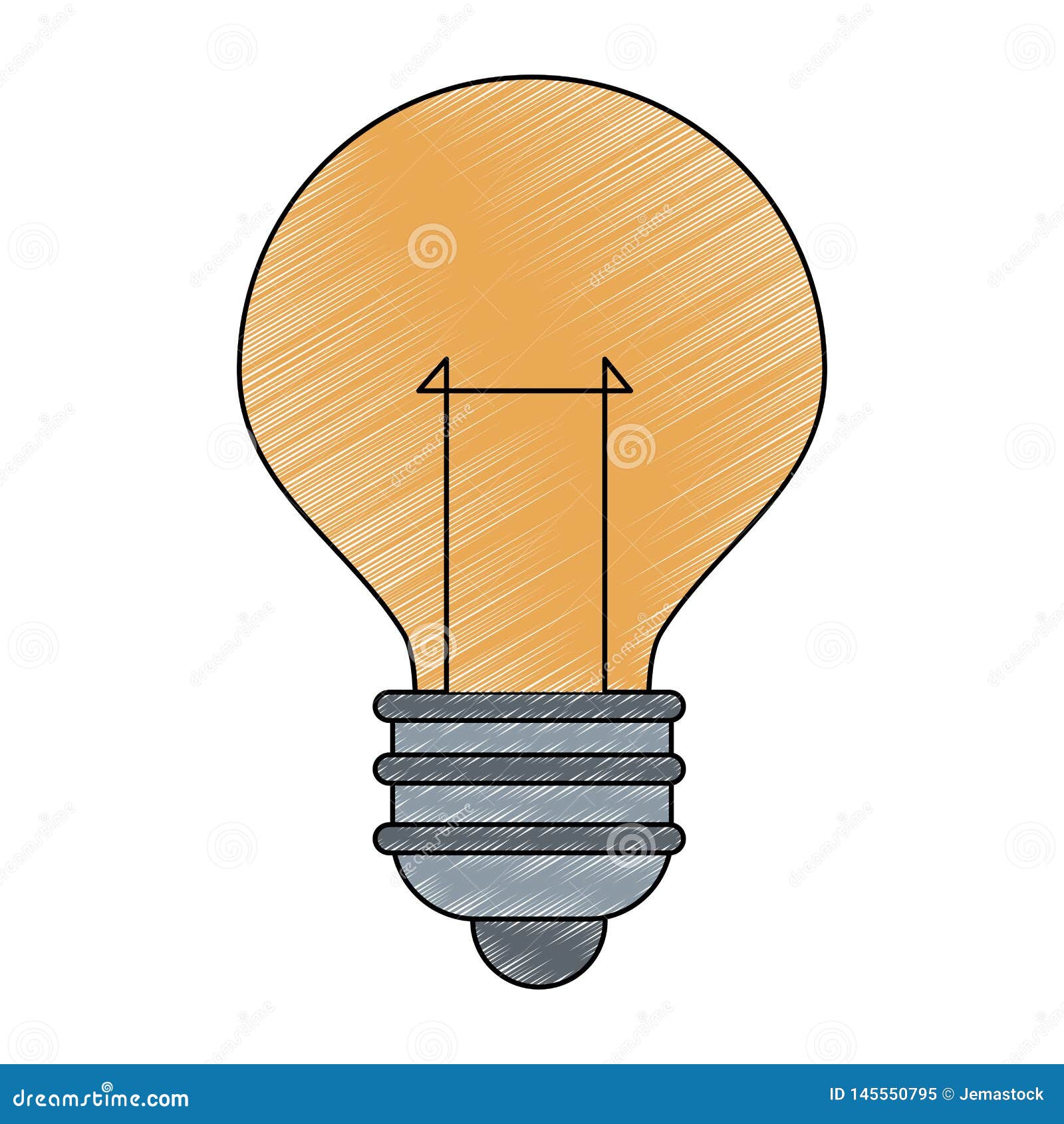 Bulb light symbol scribble stock vector. Illustration of creative ...