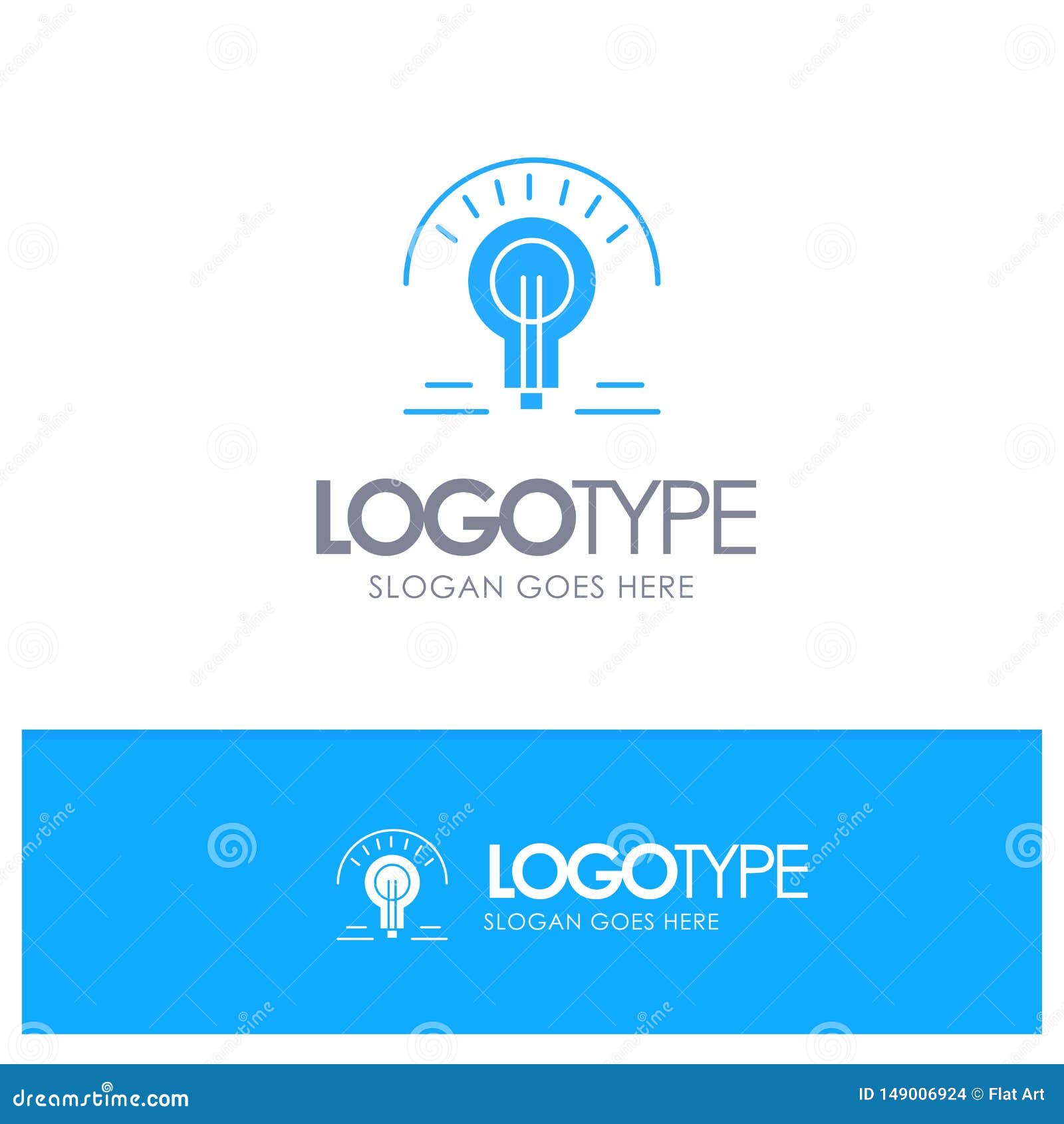 Bulb, Light, Light Bulb, Tips Blue Solid Logo with Place for Tagline ...