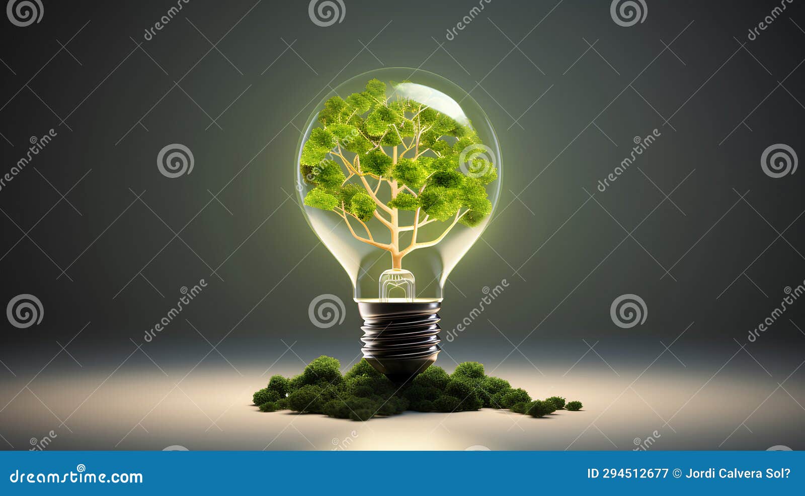 Bulb Light with Tree, Concept of Earth Day or World Environment Day ...