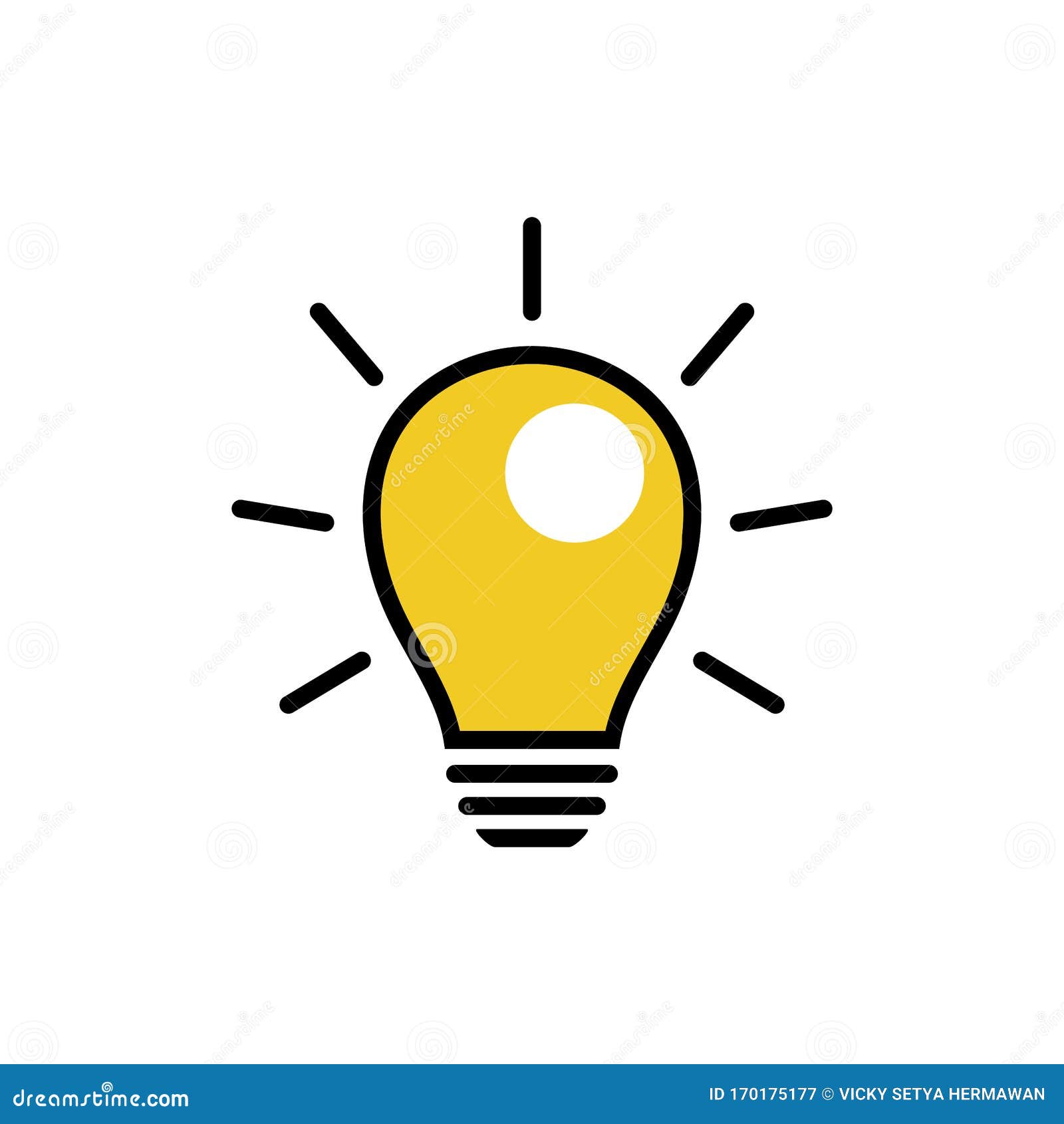 Bulb Light Vector Icon. Lighting Electric Lamp.Light Bulb Icon Vector ...