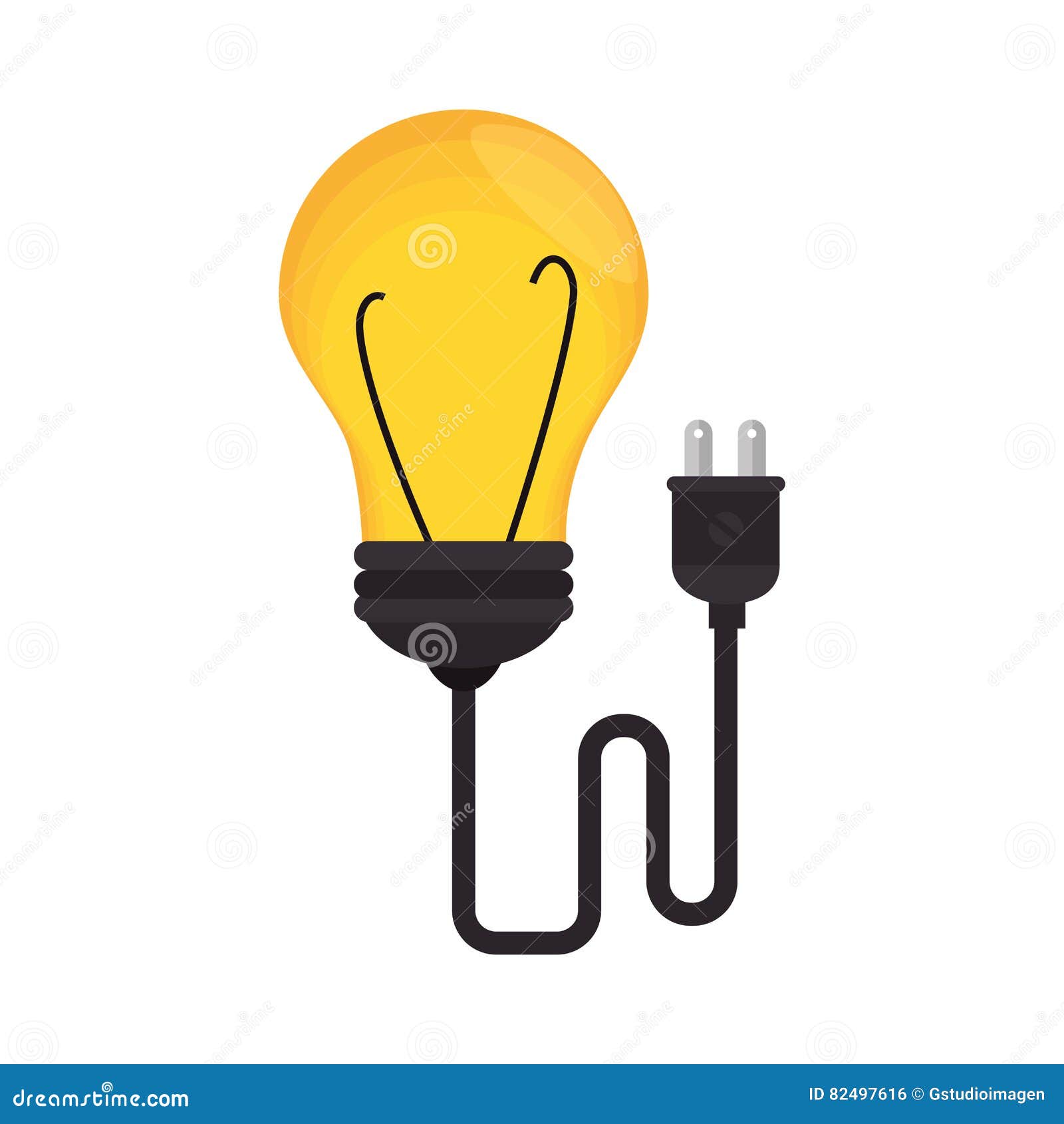 Bulb Light with Wire Education Icon Stock Illustration - Illustration ...