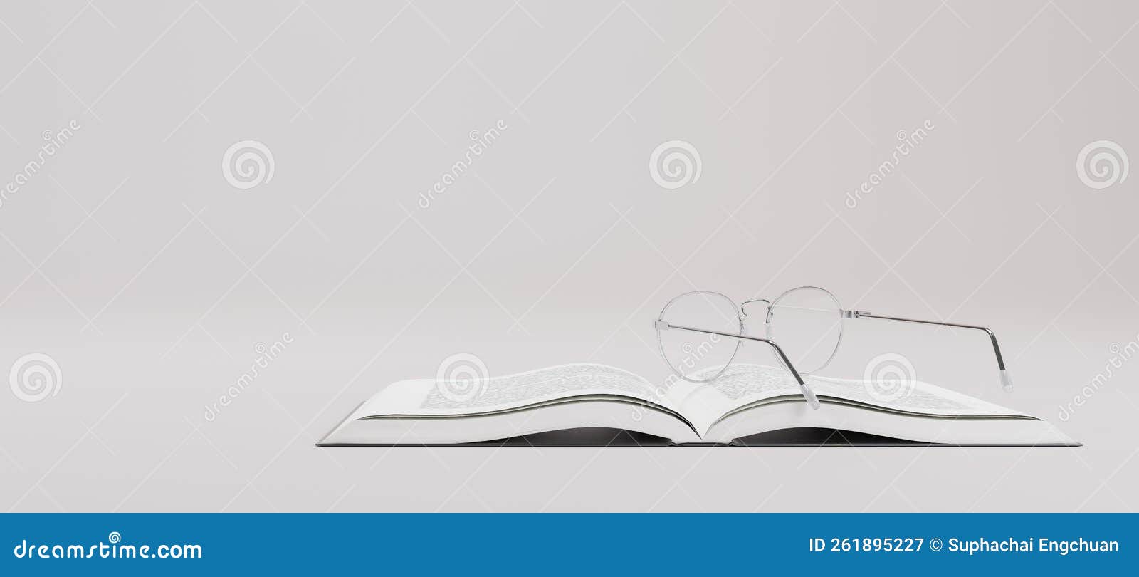 Bulb Lighting on Open Book, Concept Idea, 3d Rendering Stock ...
